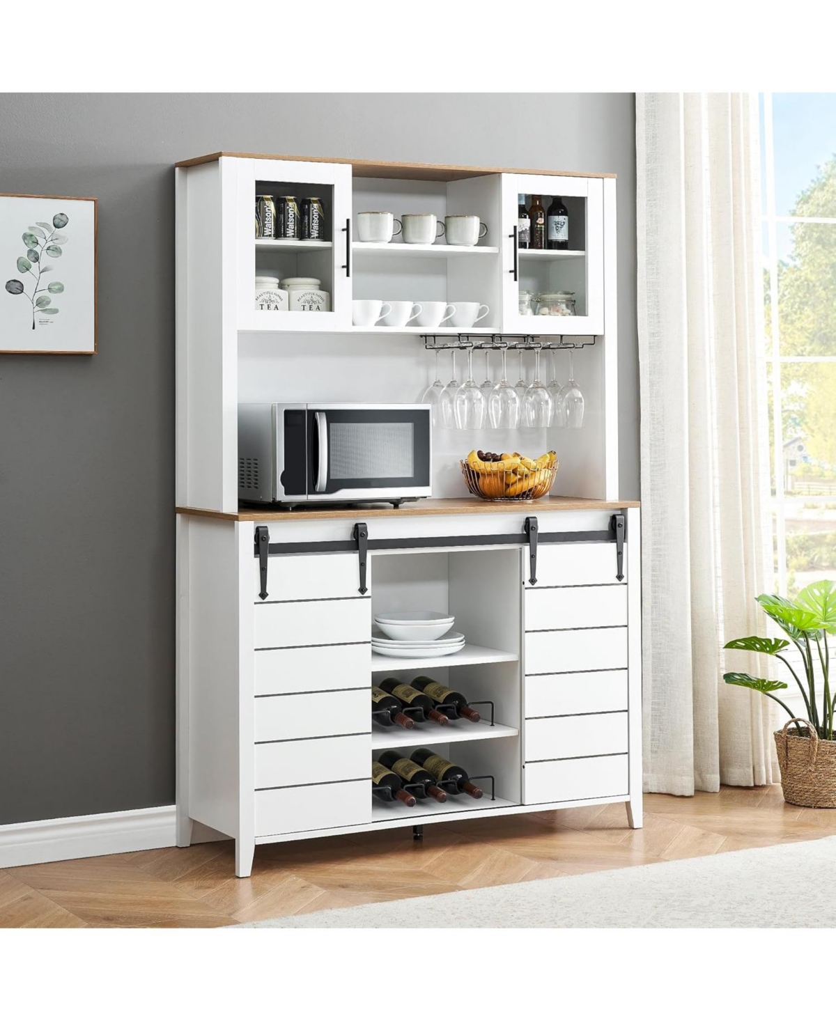 Click here for gaomon farmhouse bar cabinet with sliding barn doo... prices