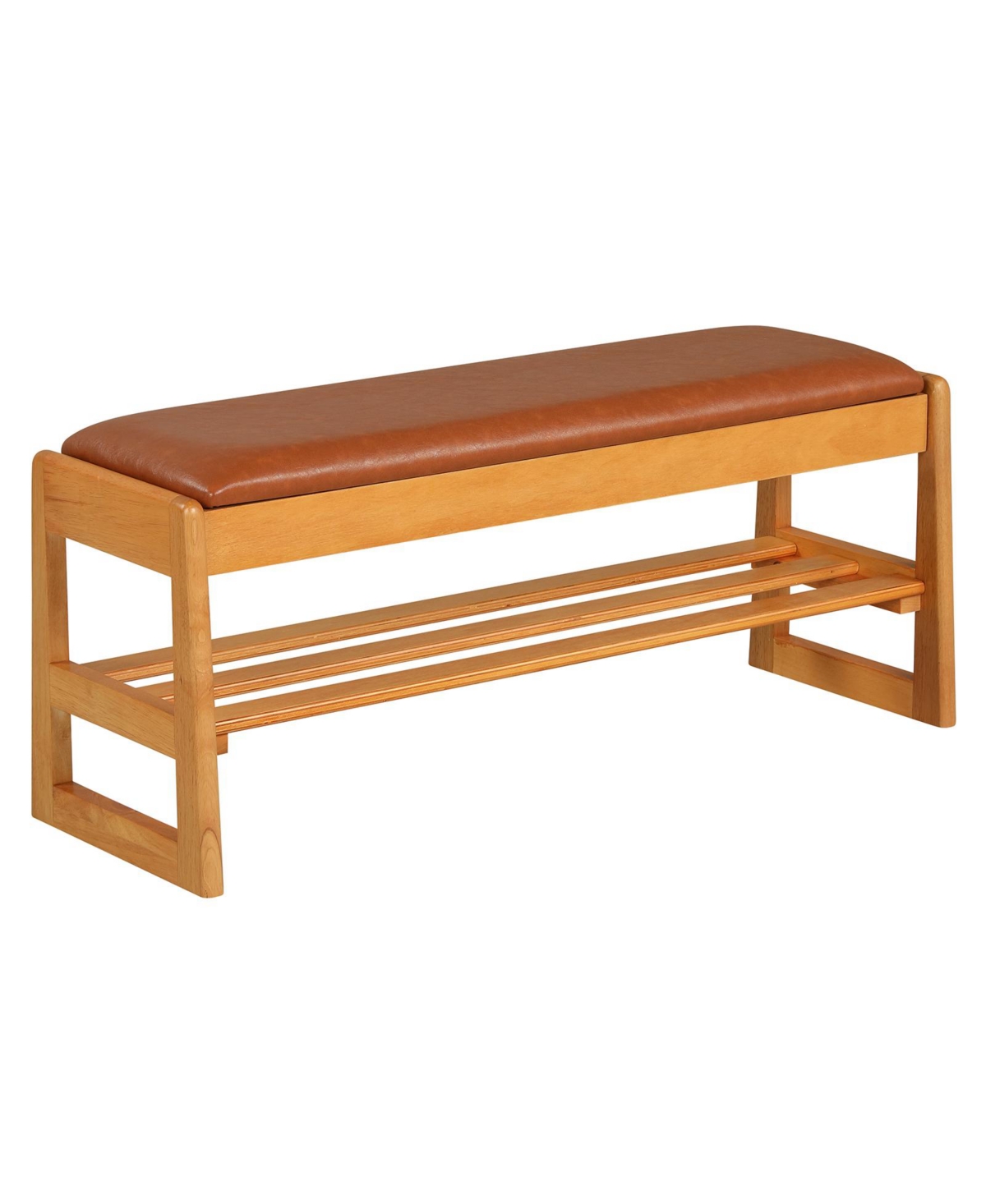 Click here for Gouun 2-Tier Rubberwood Shoe Bench with Flip-Open... prices