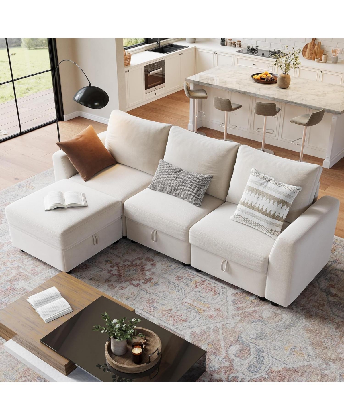 Click here for gaomon L-Shape Sectional Sofa with Storage  108 Mo... prices