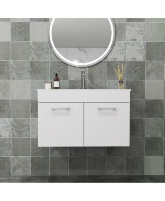 Click here for Sillysis Inch Wall Mounted Bathroom Vanity With Ce... prices
