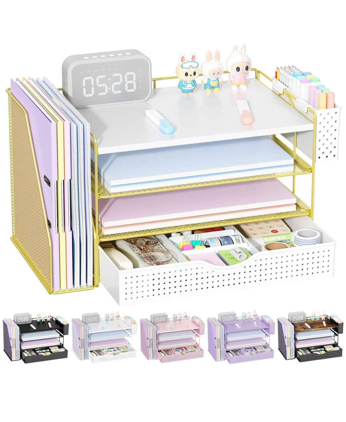 Click here for Gnuadz Wood Desk Organizer File Holder 4-Tier Draw... prices