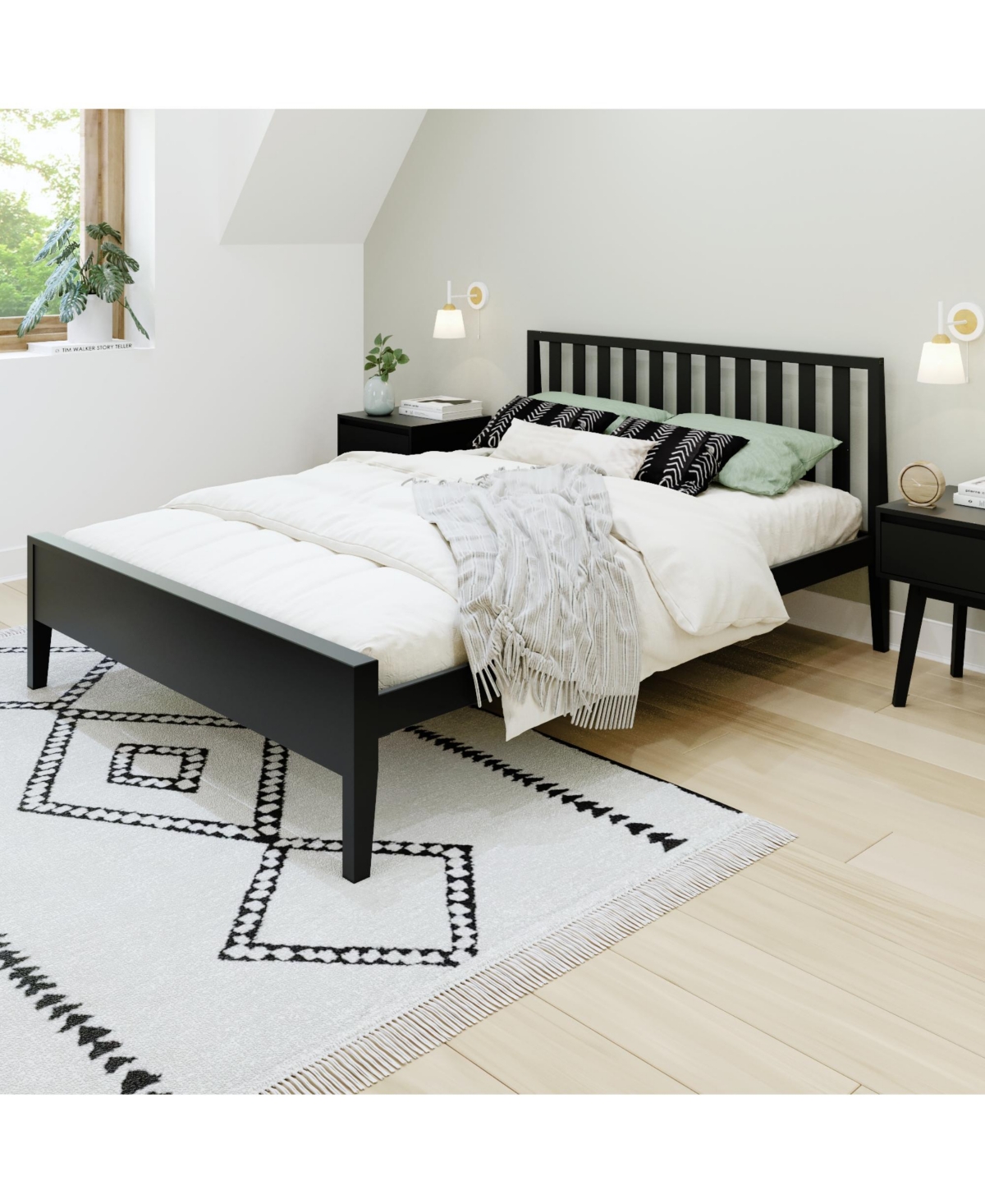 Click here for Max & Lily Scandinavian Solid Wood Queen Size Bed... prices
