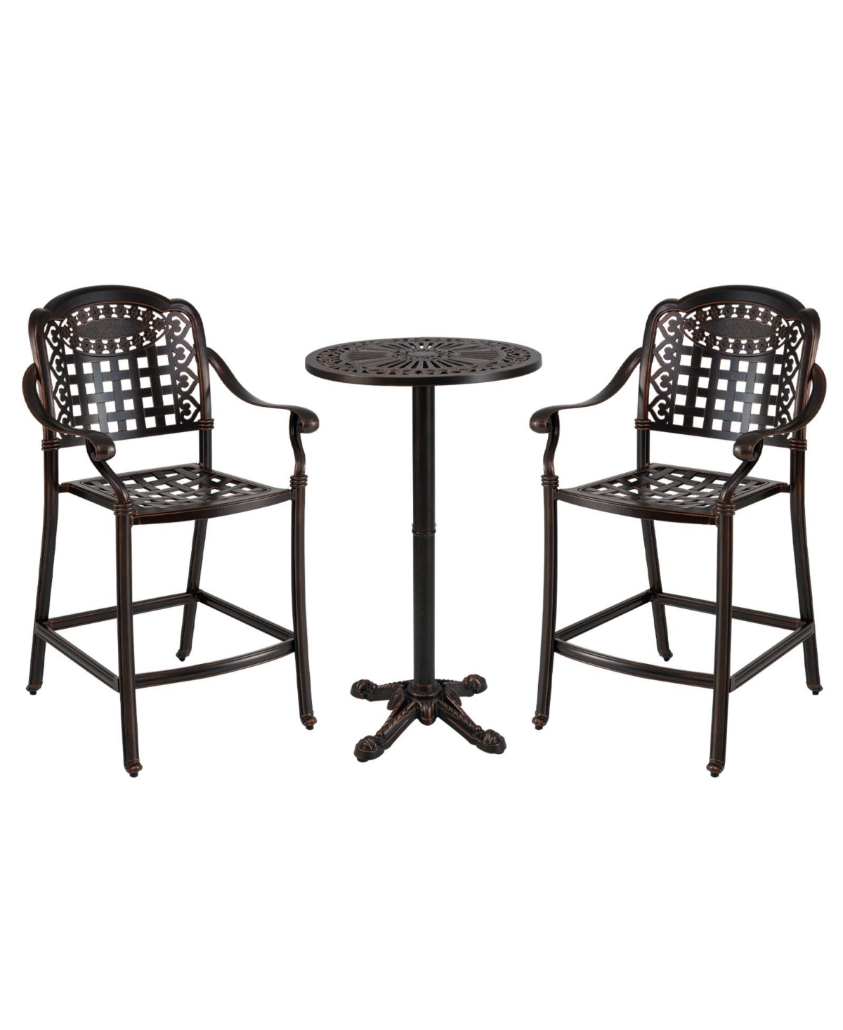 Click here for Slickblue 3 Piece Patio Bar Set Outdoor Cast Alumi... prices
