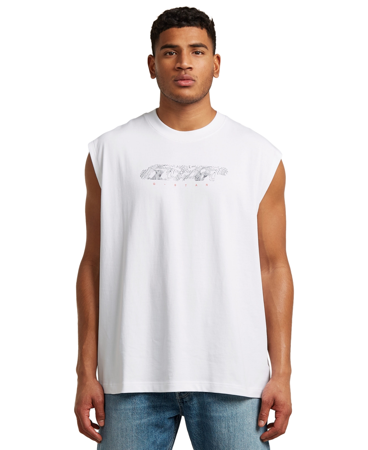 Click here for G-Star Raw Mens Graphic Sleeveless T-Shirt - White prices