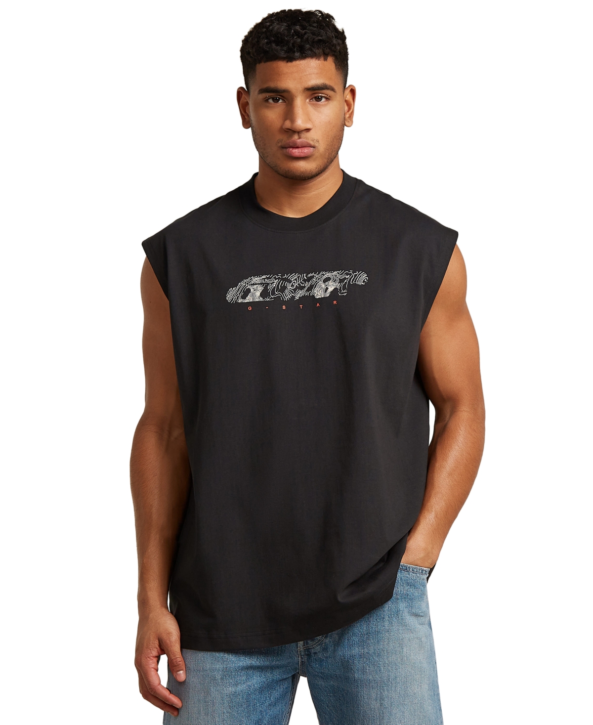 Click here for G-Star Raw Mens Graphic Sleeveless T-Shirt - Dark... prices
