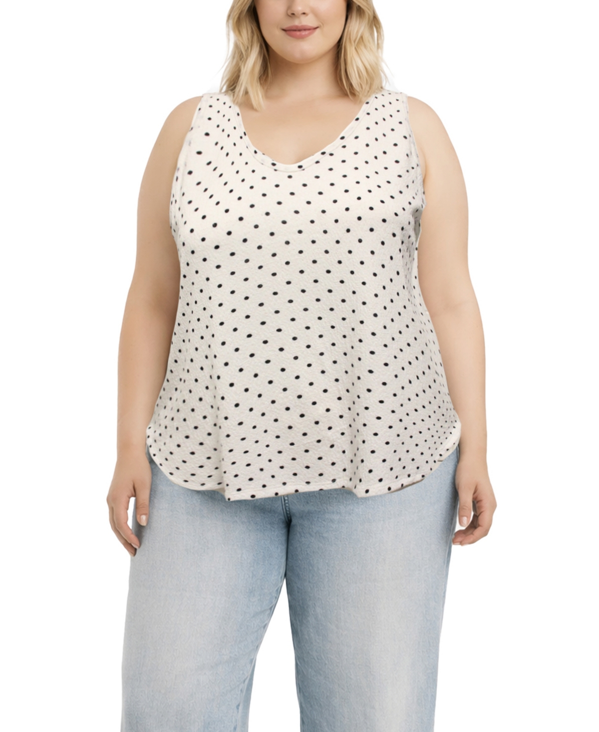Click here for Coin 1804 Plus Size Polka Dot Bubble Crinkley Doub... prices