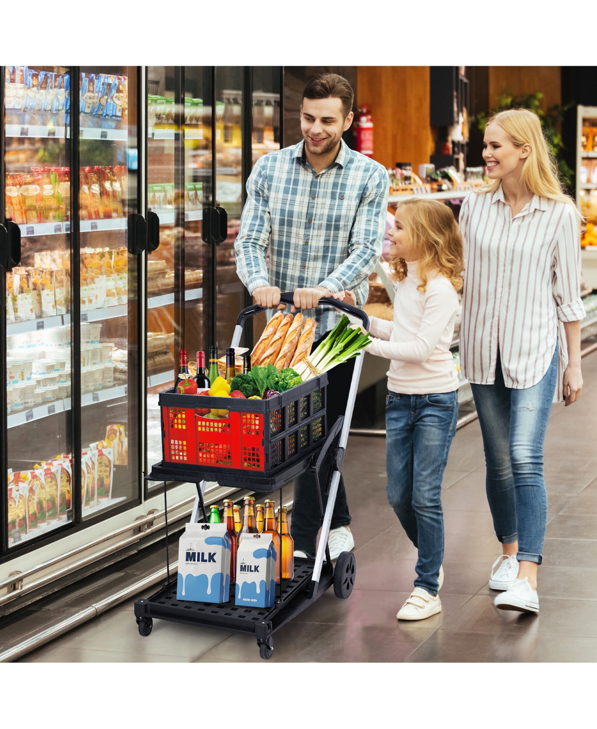 Click here for Homfan Collapsible Rolling Grocery Cart w/ Removab... prices