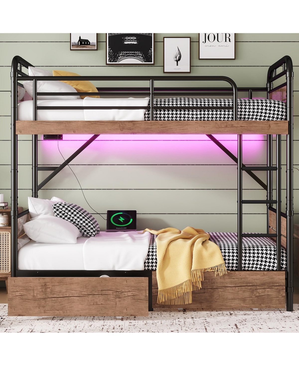 Click here for Lucky One Metal Bunk Bed - Black prices