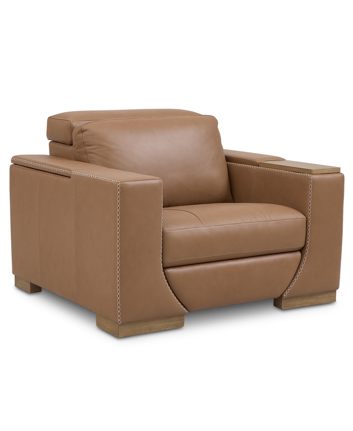 Click here for Holtman 33 Leather Power Recliner - Butternut prices