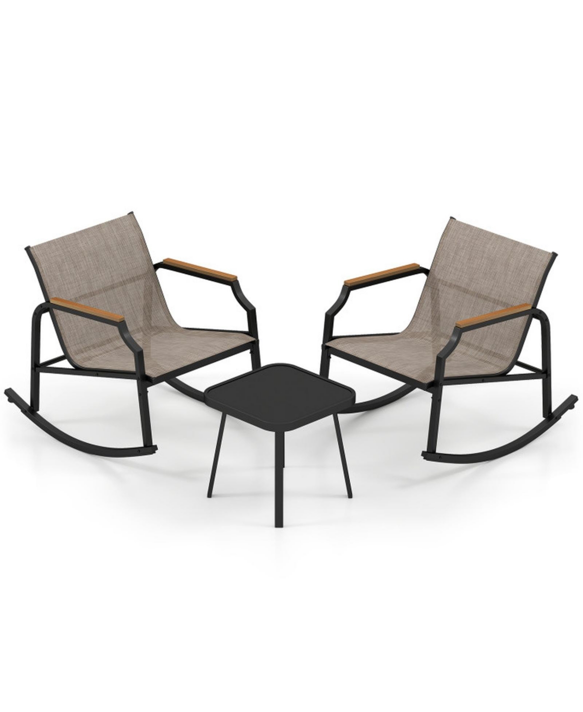 Click here for Gouun 3-Piece Patio Rocking Bistro Set with Temper... prices
