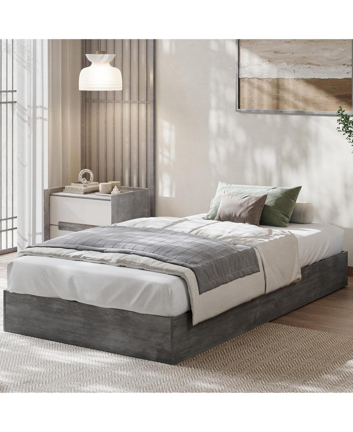 Click here for gaomon Platform Bed Frame with Wooden Slats  Floor... prices
