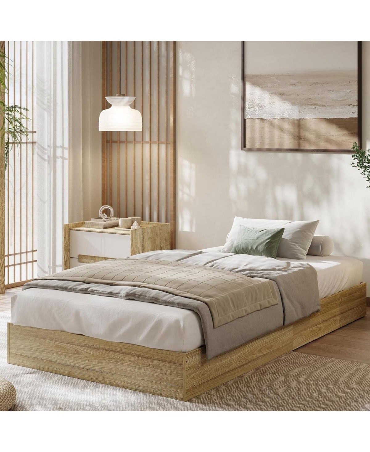 Click here for gaomon Platform Bed Frame with Wooden Slats  Floor... prices