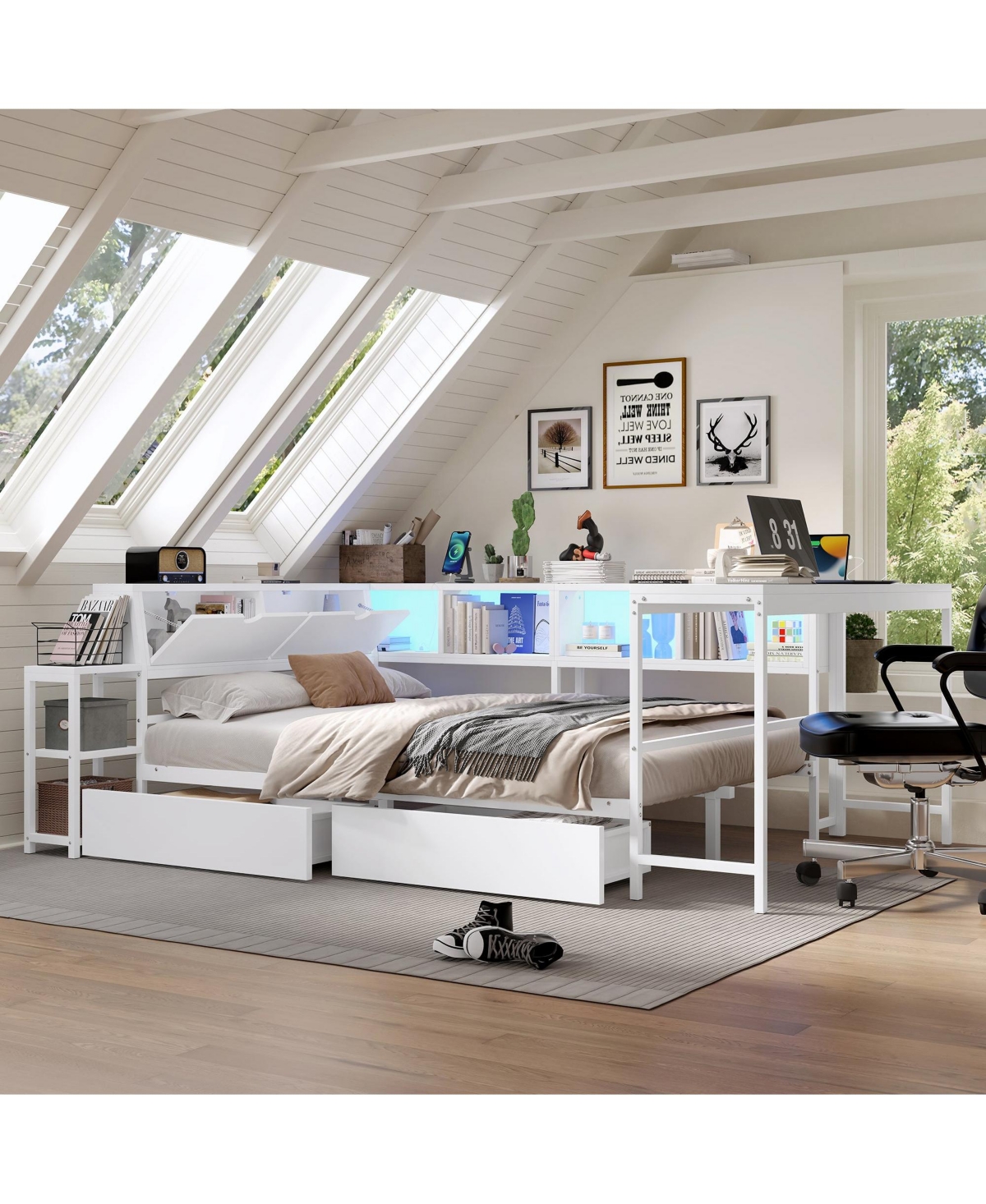 Click here for Lucky One Corner Bed Frame Full Size with Bookcase... prices