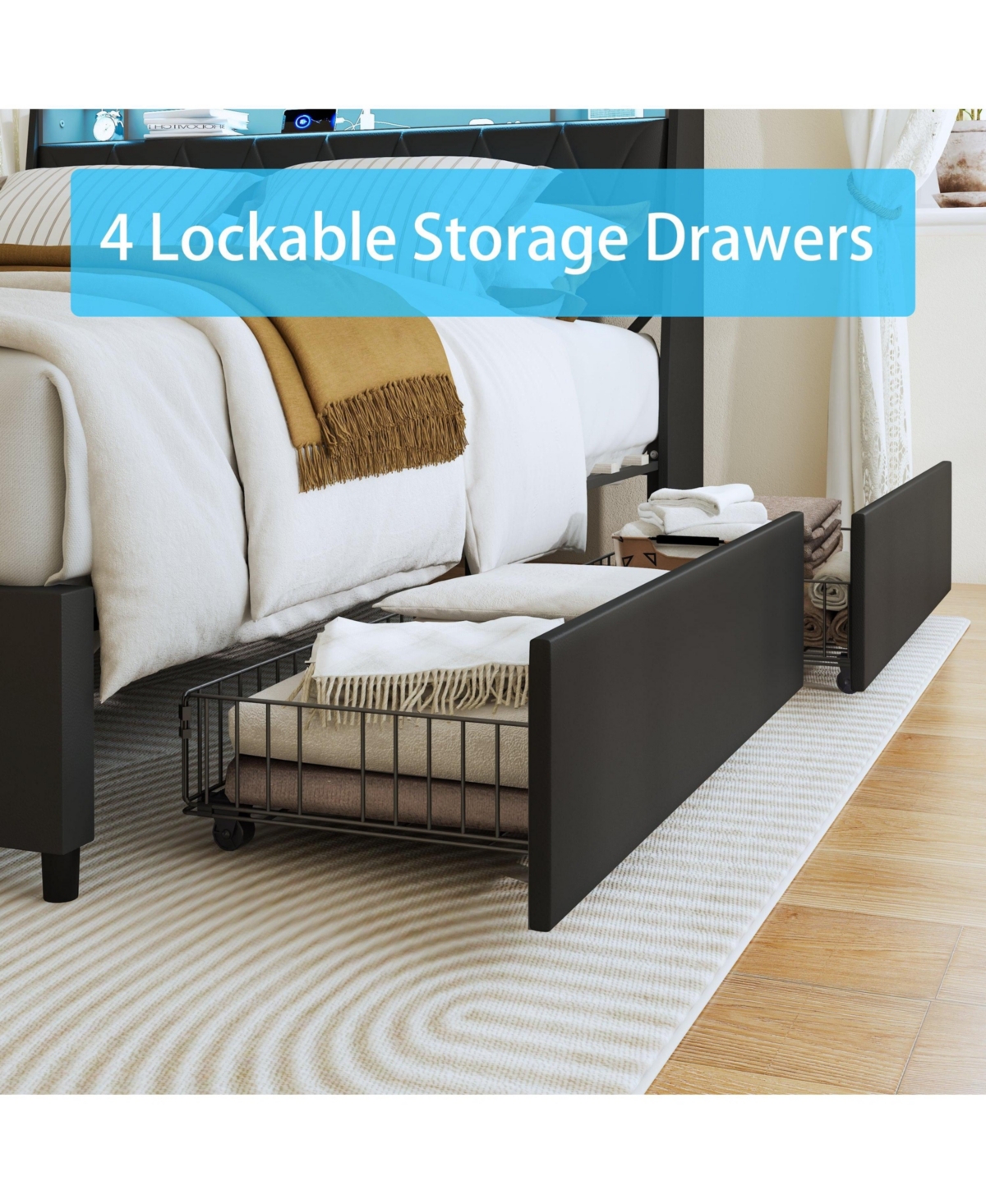 Click here for Lucky One Full Size Bed Frame with Ergonomic Headb... prices