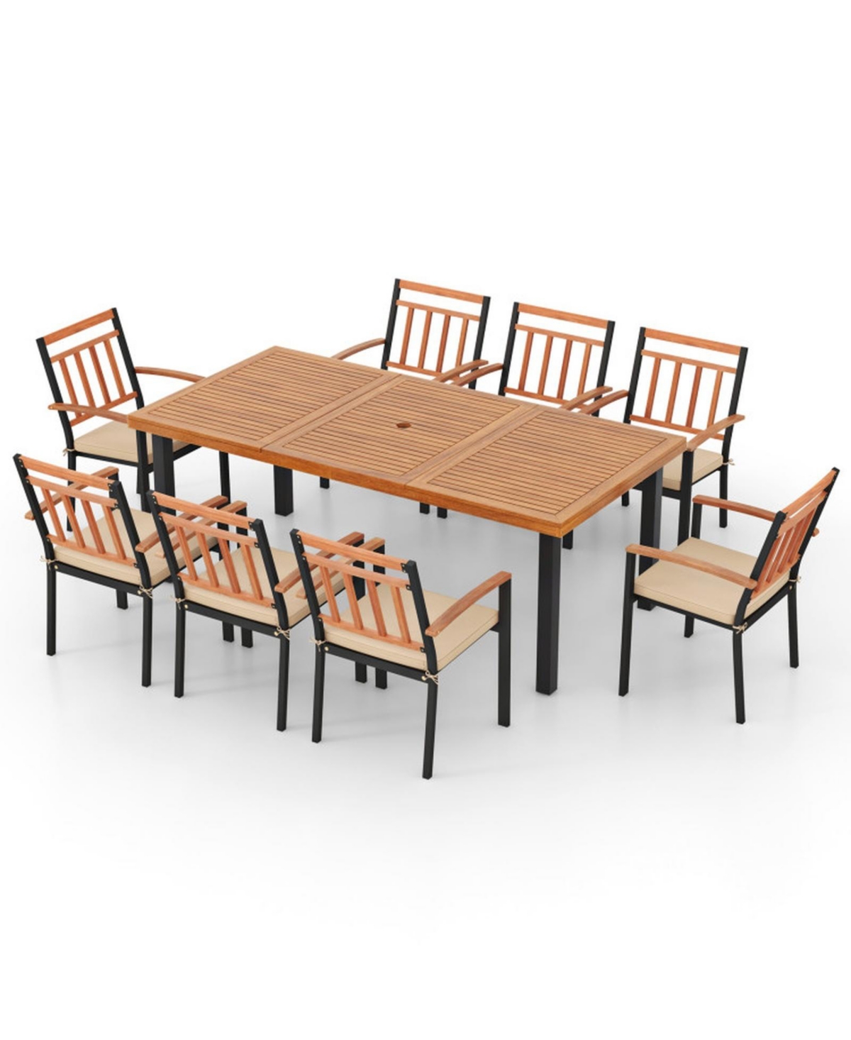 Click here for Gouun 9-Piece Patio Dining Set with 79 in Acacia W... prices