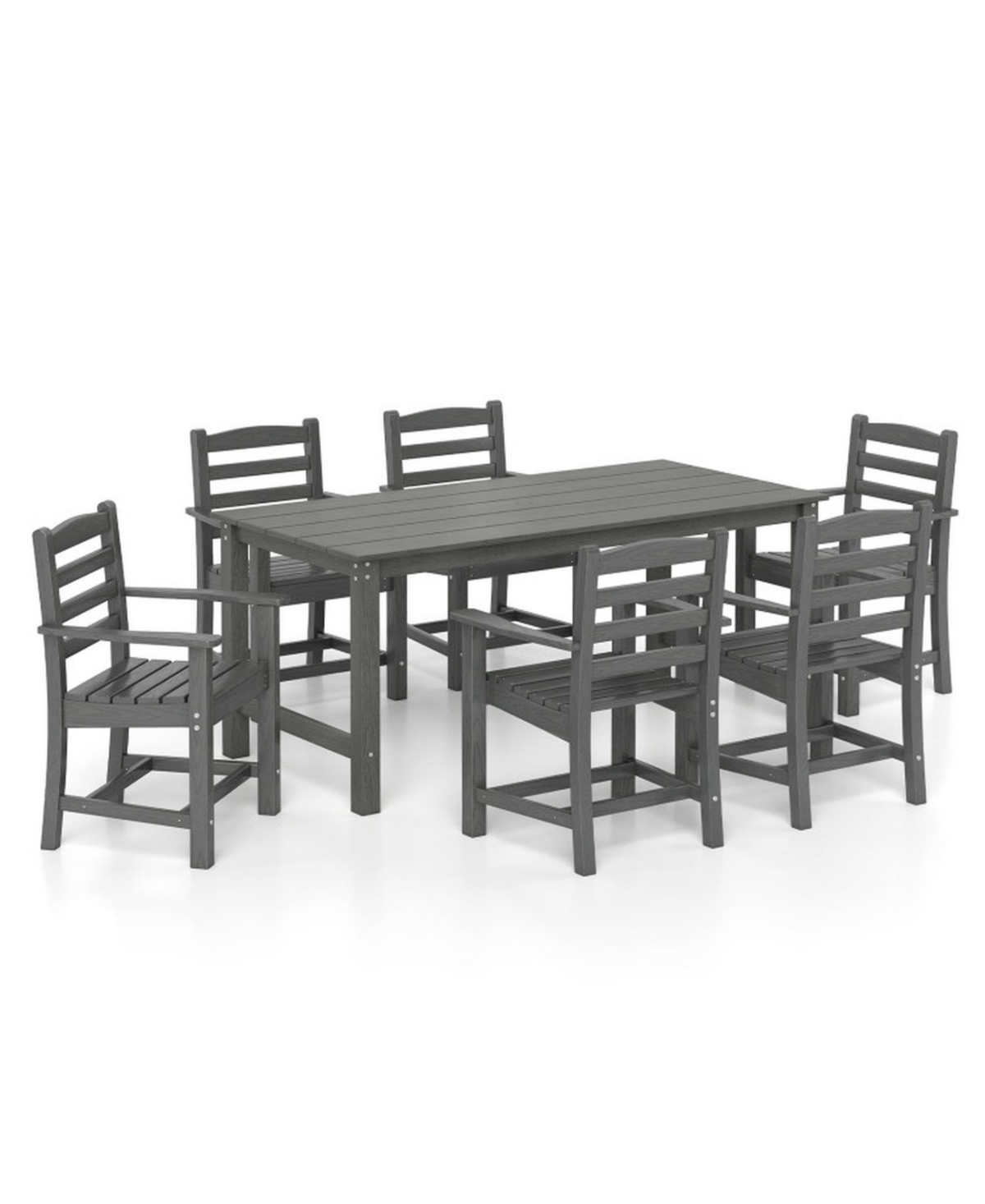 Click here for Gouun 7-Piece Hdpe Outdoor Dining Set with 67 in R... prices