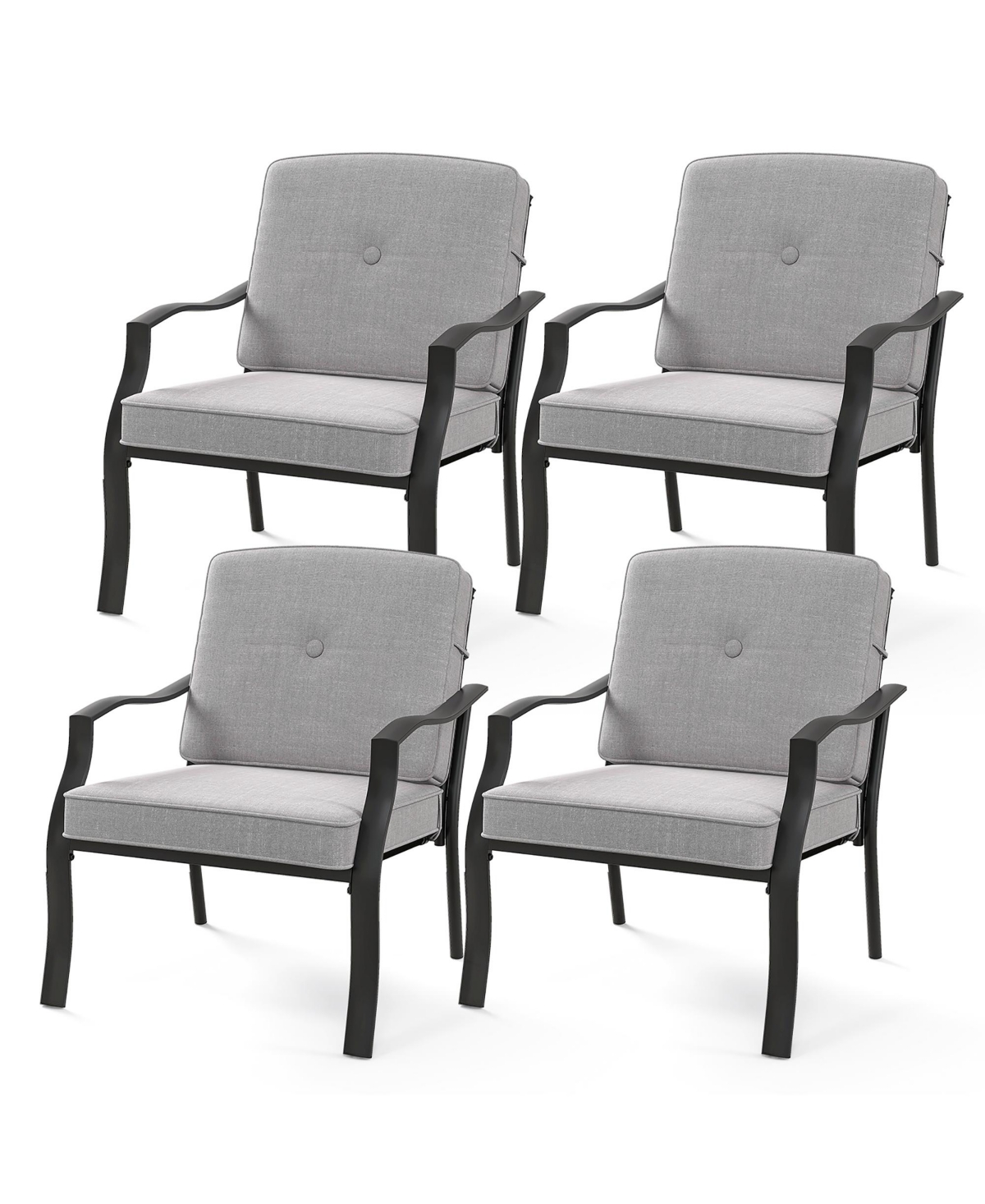 Click here for Gymax 4PCS Metal Chairs Outdoor Dining Seat Heavy... prices