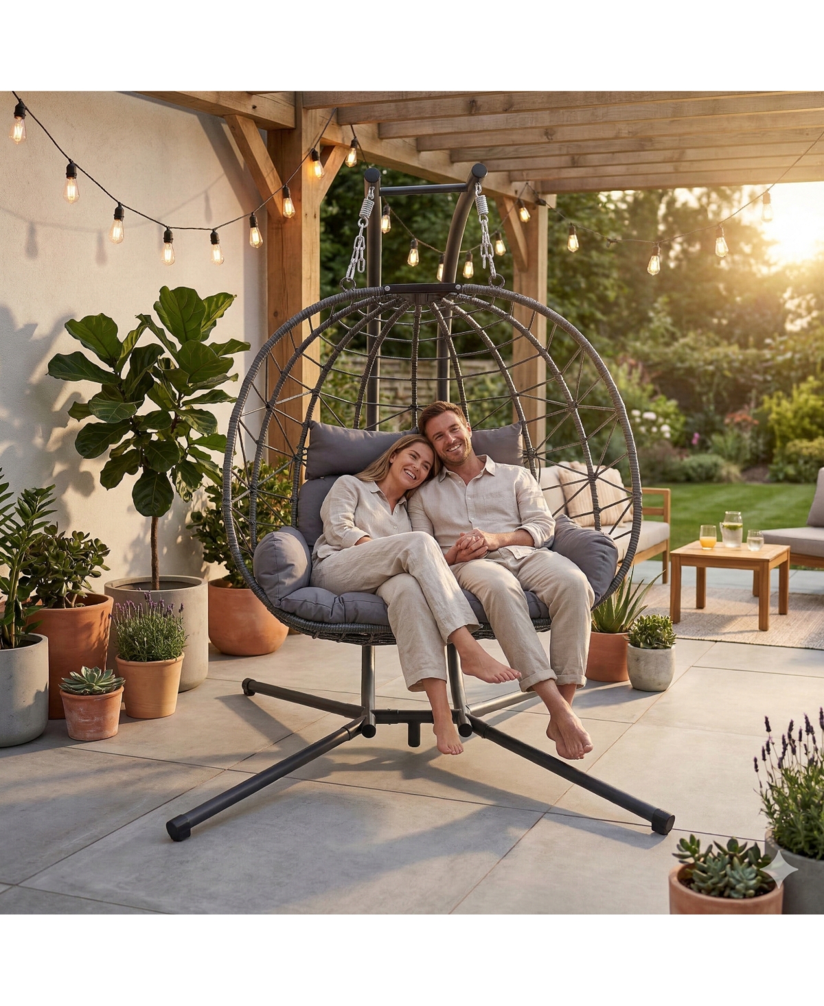 Click here for Rainsken Double Hanging Egg Chair  Oversized 2-Per... prices