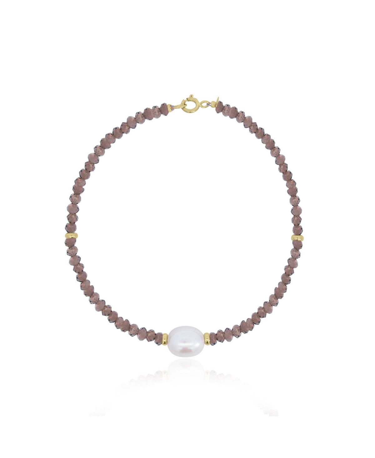 Click here for The Lovery Smoky Quartz Bead Pearl Bracelet 14K Go... prices