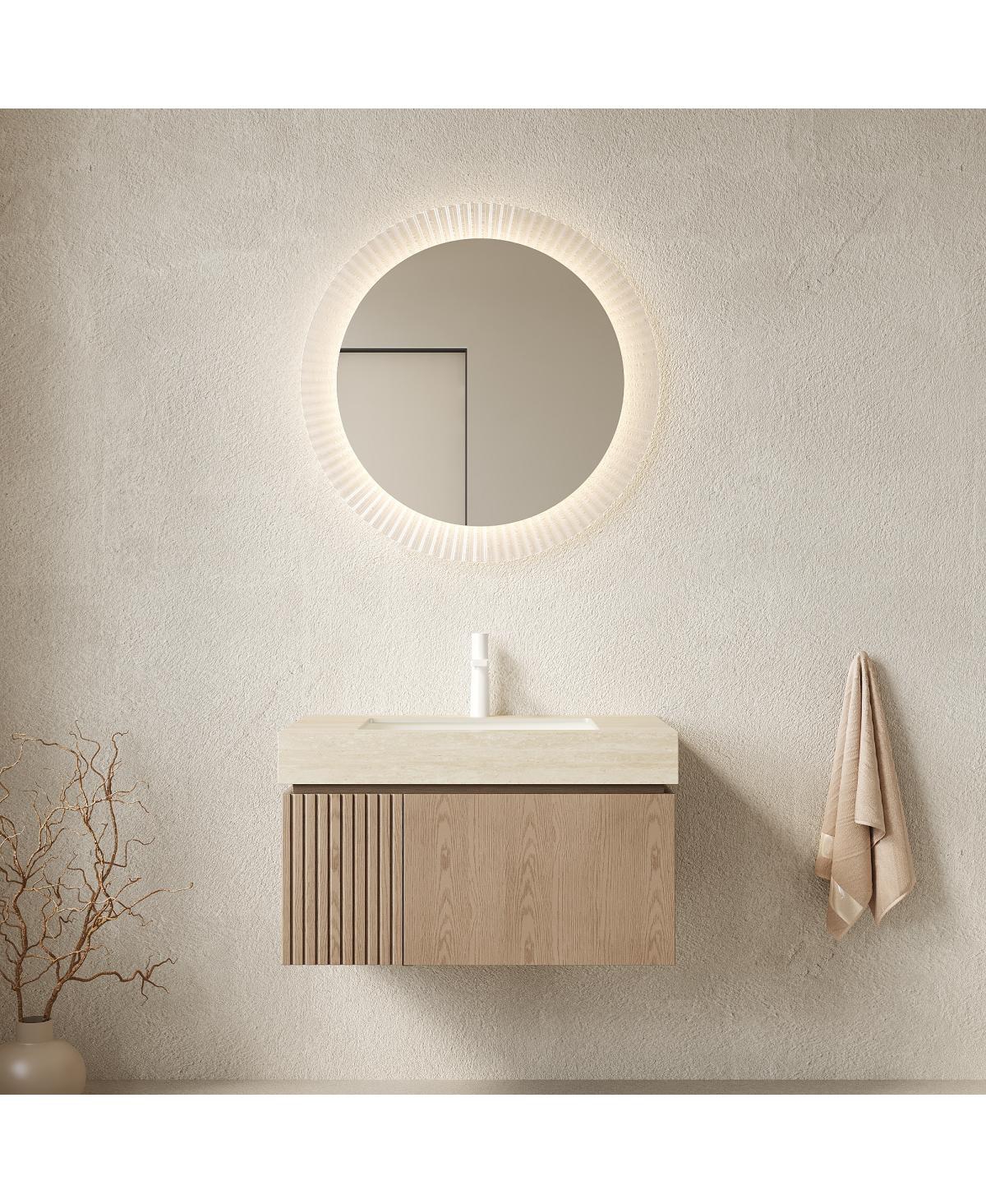 Click here for Sillysis Wall Mount Bathroom Vanity with Travertin... prices