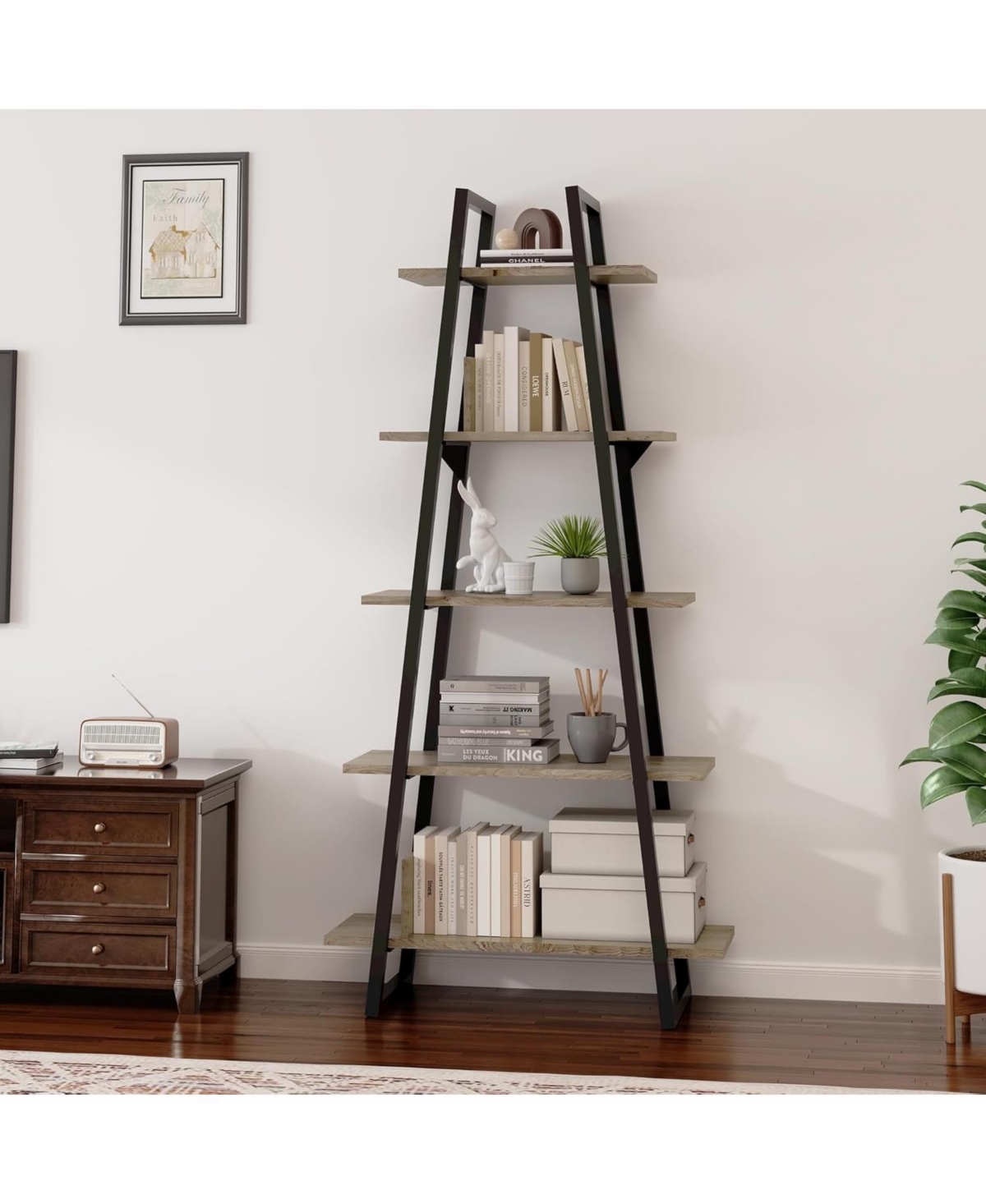 Click here for gaomon Tall Narrow 5-Tier Industrial Ladder Bookca... prices