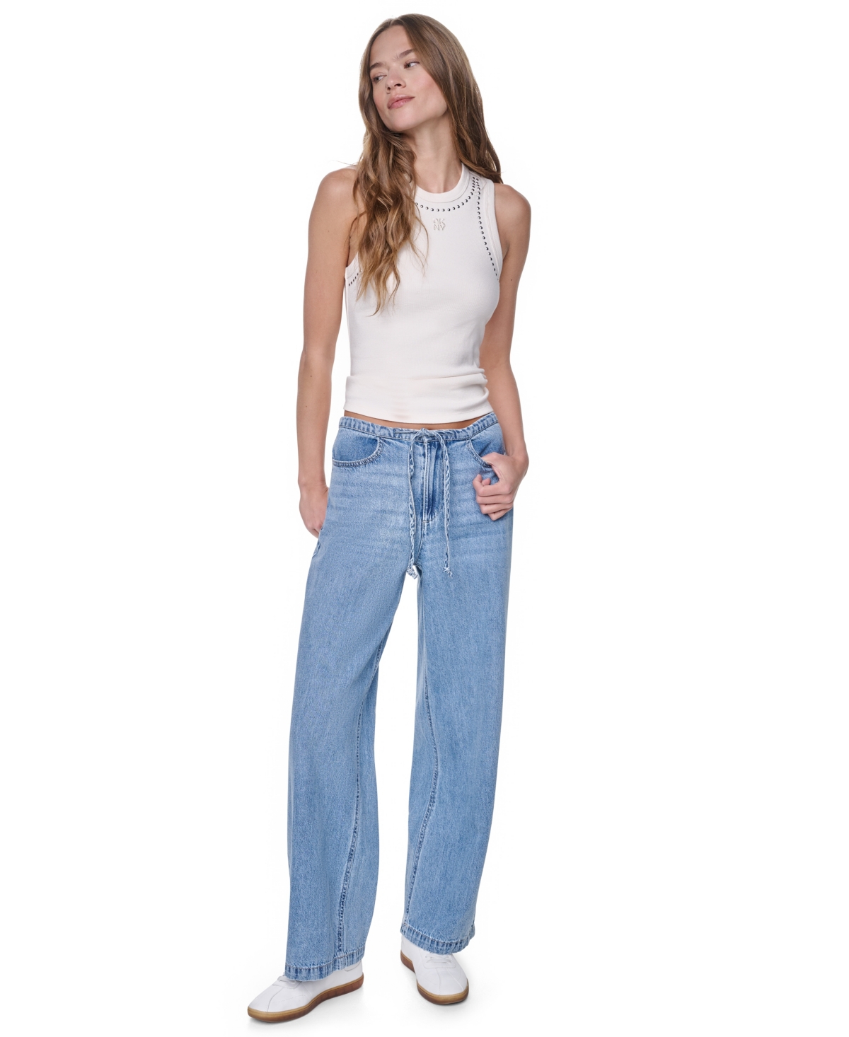 Click here for Dkny Jeans Womens Mid-Rise Flowy Relaxed Straight... prices