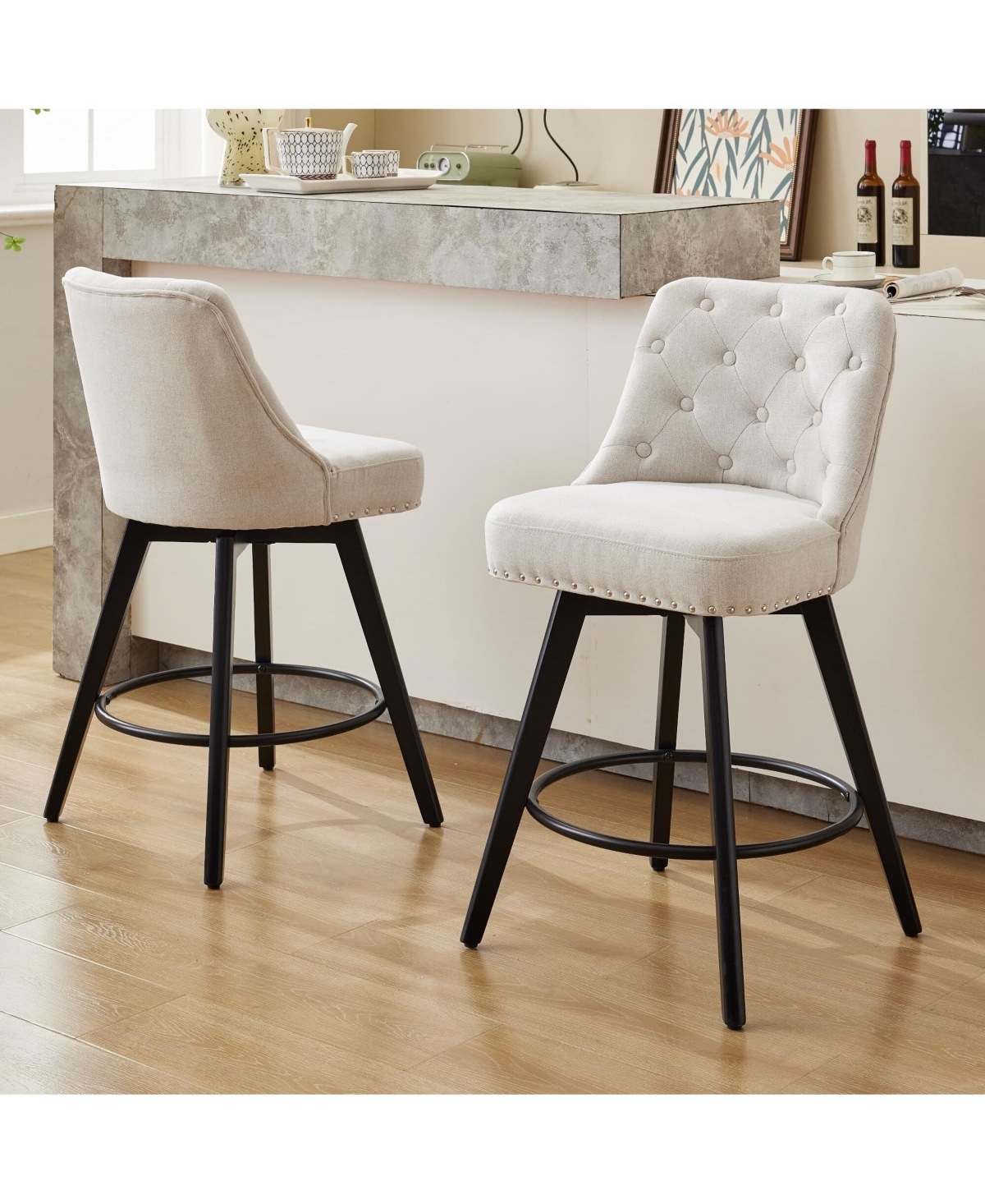 Click here for gaomon Bar Stools Set of 2  26 Seat Height Swivel... prices