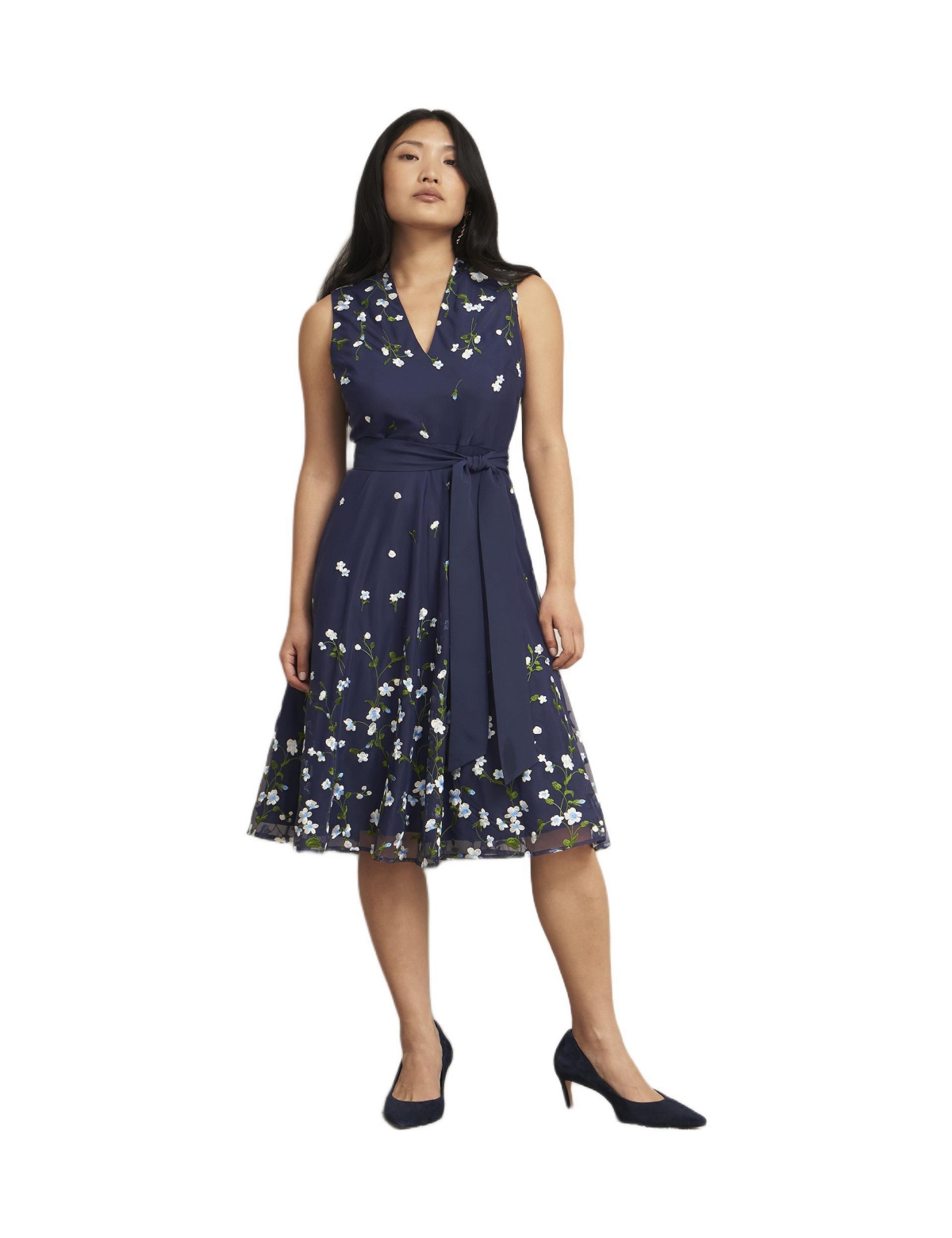 Click here for Hobbs London Womens Esme Dress - Dark Blue prices