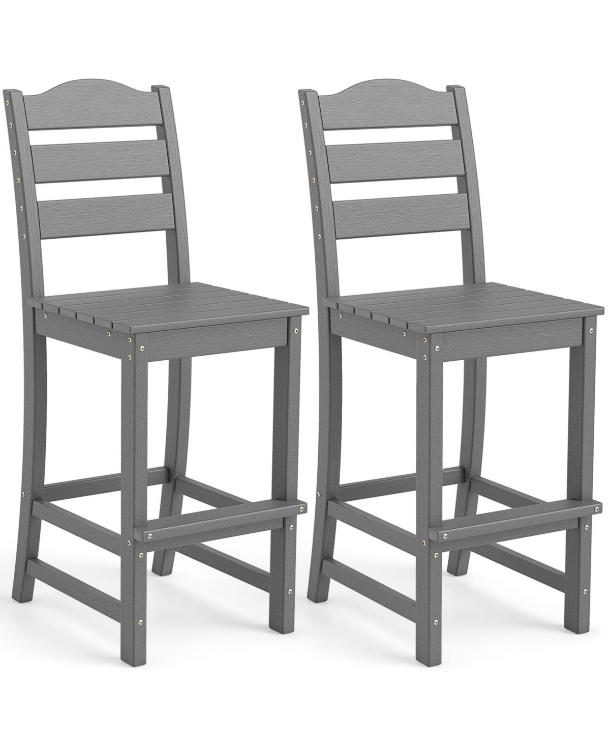 Click here for Gymax Set of 2 Hdpe Bar Stool Tall Chair Backrest... prices