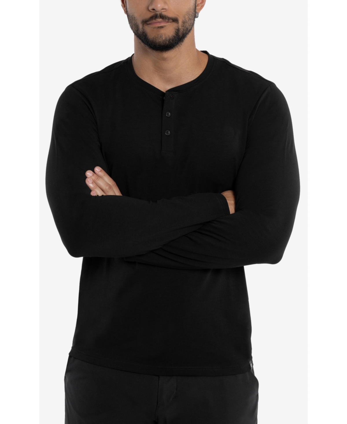 Click here for X-Ray Mens Soft Stretch Henley Neck Long Sleeve T-... prices