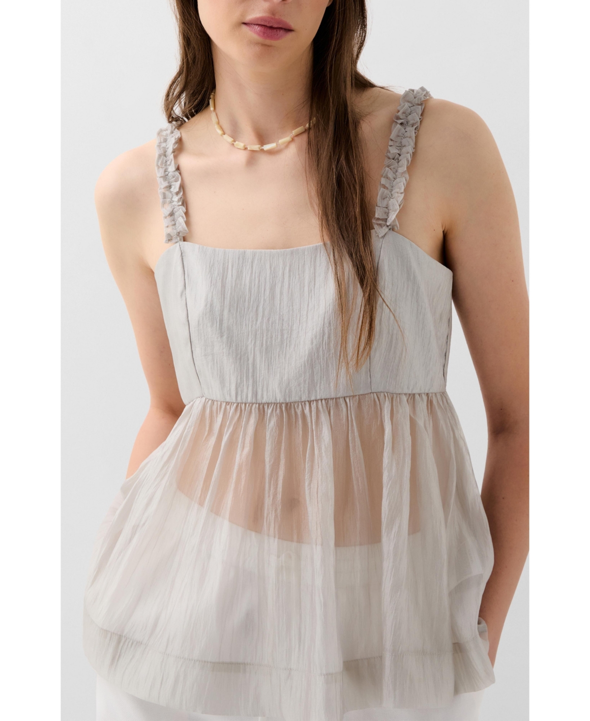 Click here for Scalpers Womens Cute Gather Top - Grey prices