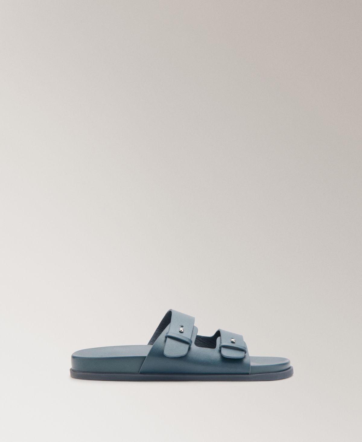 Click here for Mango Womens Double-Buckle Leather Sandals - Blue prices