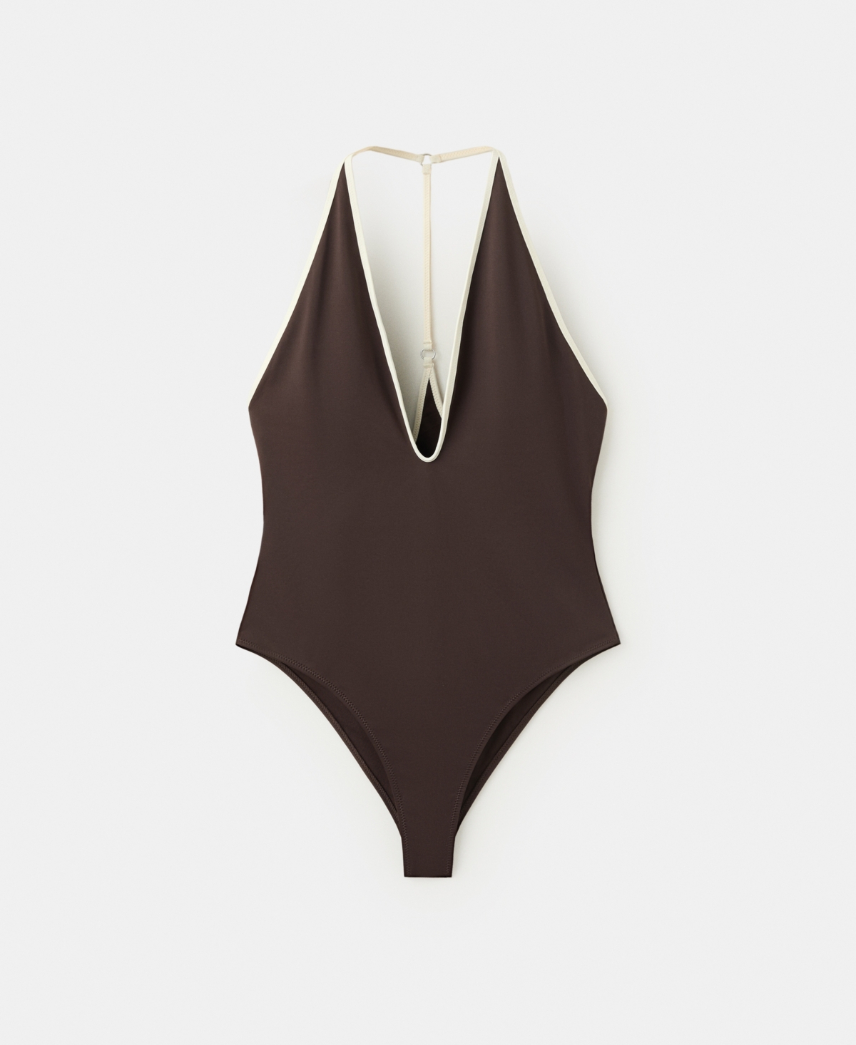 Click here for Mango Womens Contrasting Trim V-Neck Swimsuit - Ch... prices