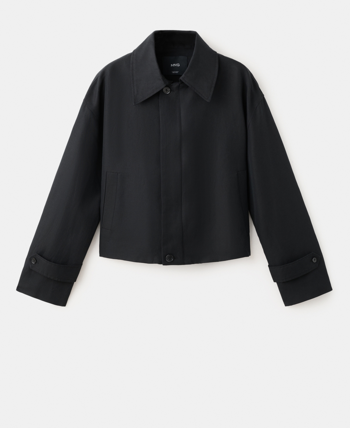 Click here for Mango Womens Zipper Cotton Jacket - Black prices