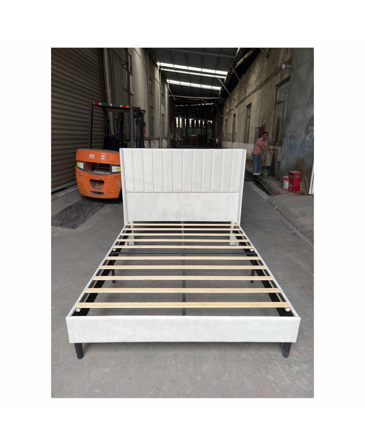 Click here for Homfan Bed Frame with Headboard  Sturdy Wooden Sla... prices