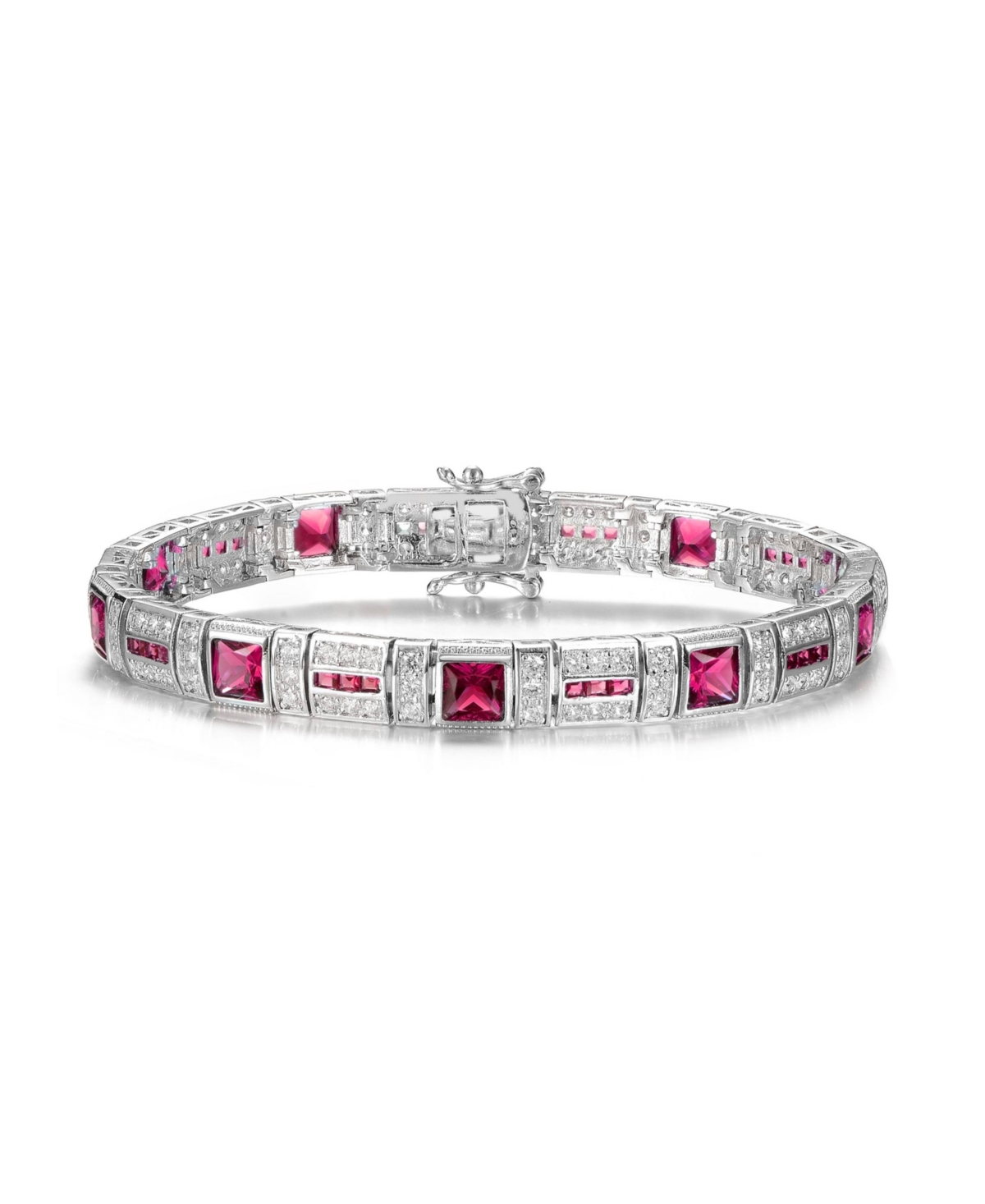 Click here for Sterling Silver White Gold Plated with Colored Cub... prices