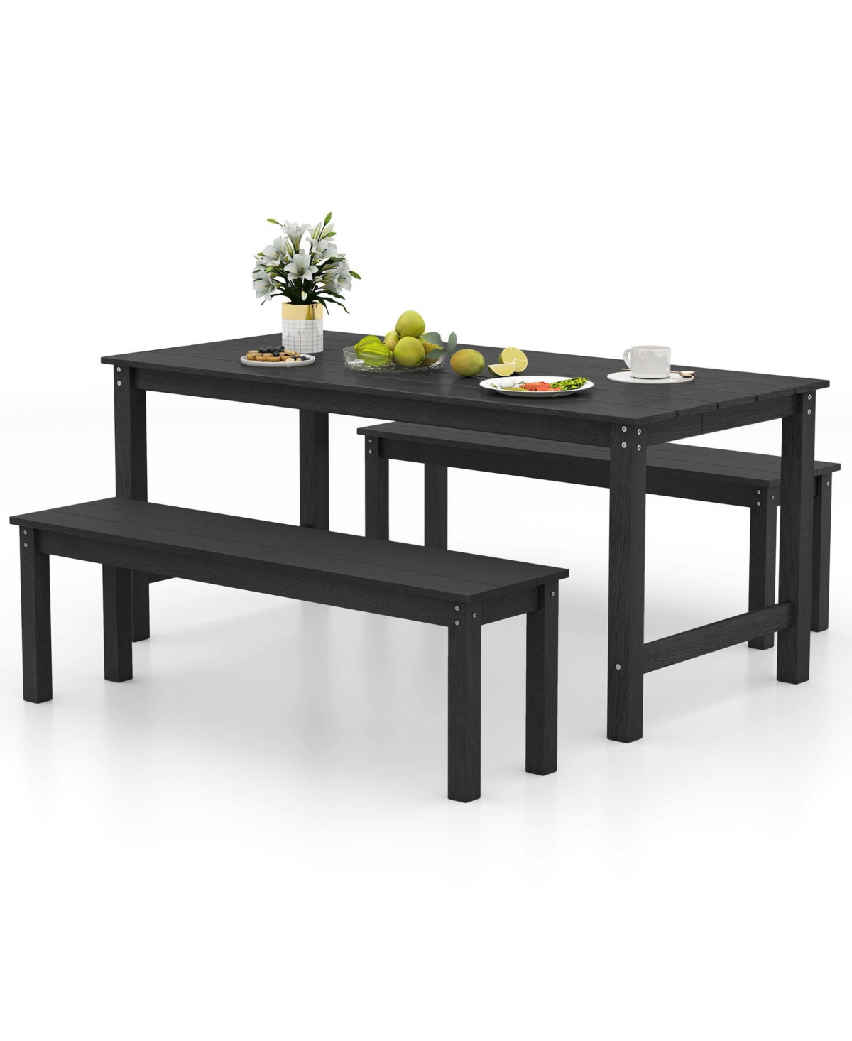 Click here for Sugift 3-Piece Hdpe Outdoor Dining Table Set with... prices