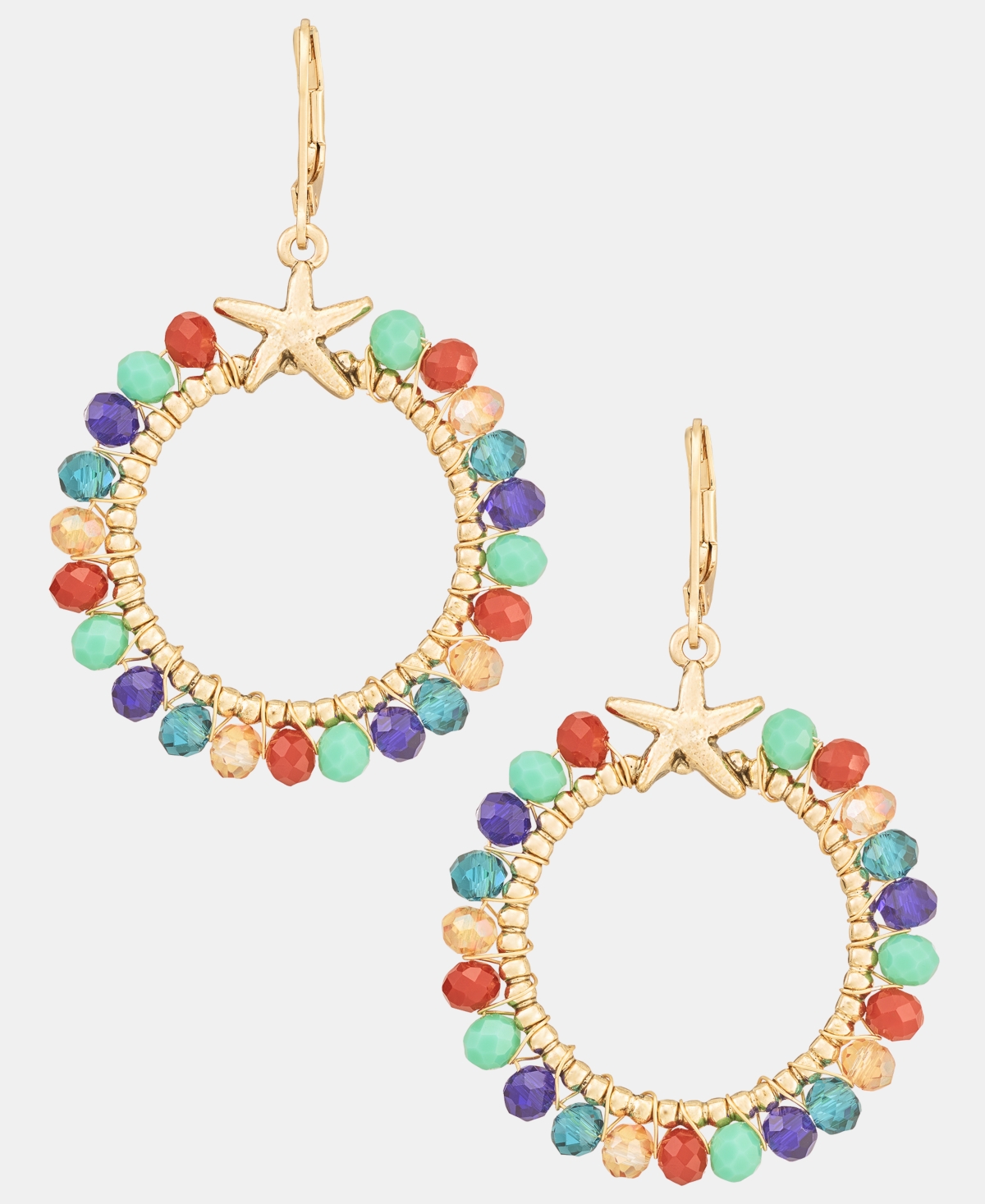 Click here for lonna & lilly Beaded Starfish Open Drop Earrings -... prices