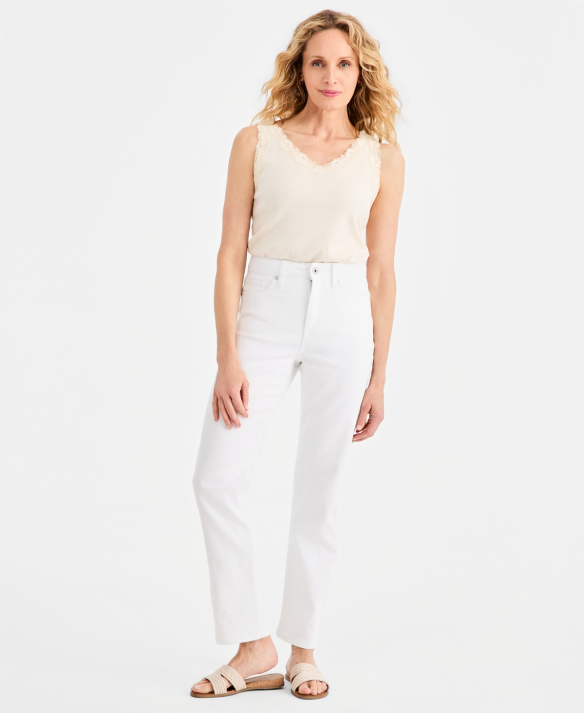 Click here for Style & Co Womens High Rise Straight-Leg Jeans  Re... prices