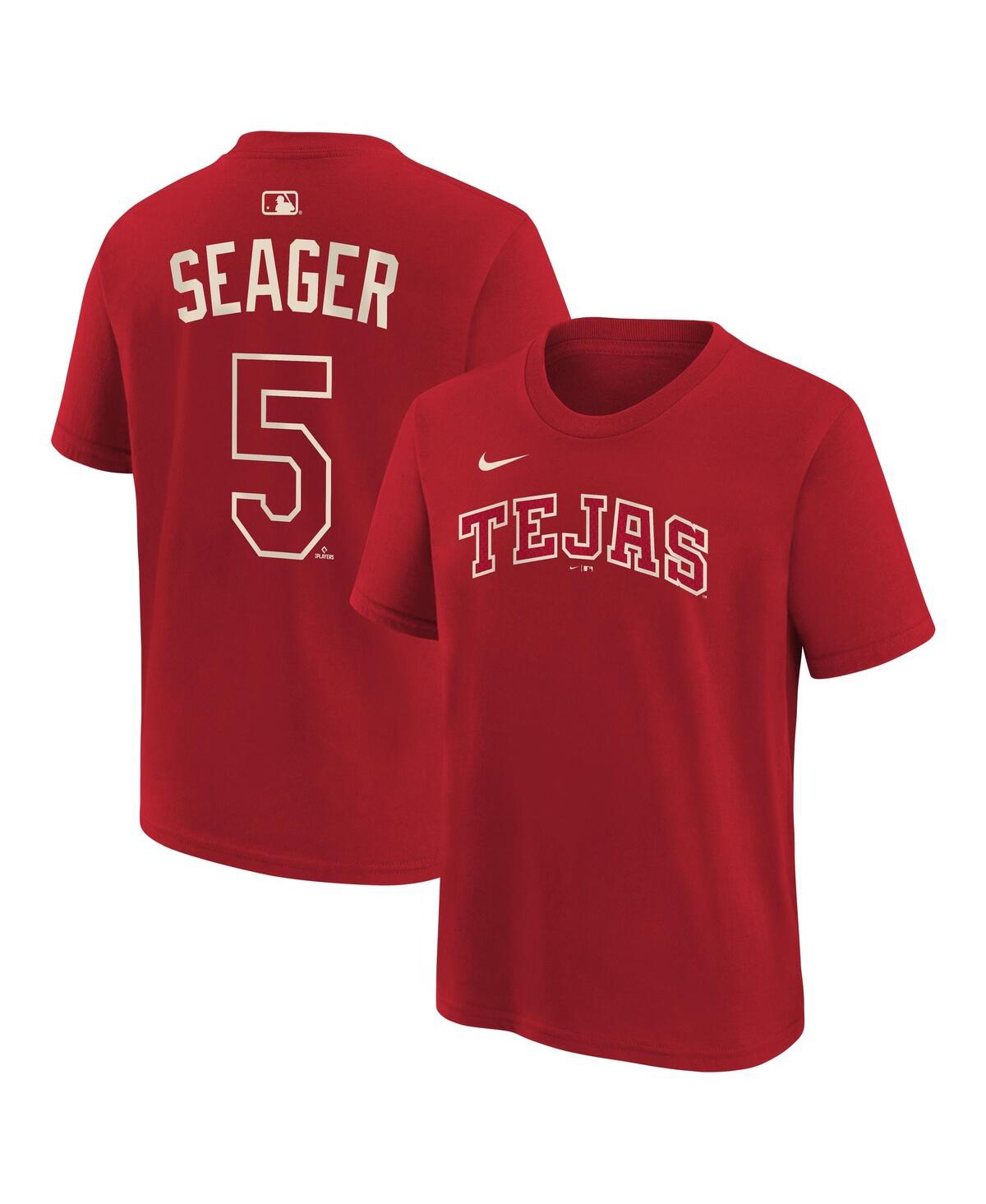 Click here for Nike Big Boys and Girls Corey Seager Red Texas Ran... prices