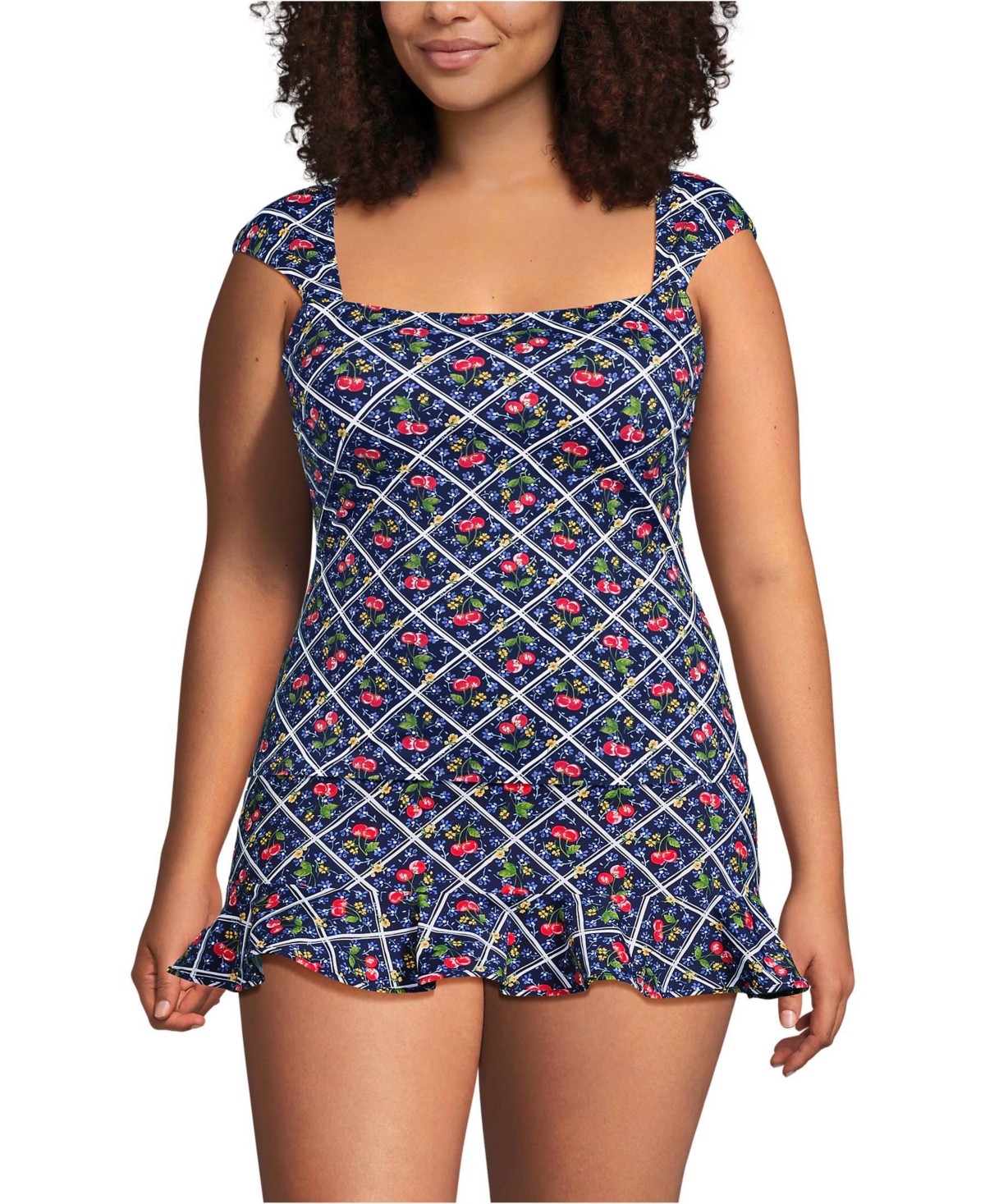 Click here for Lands End Womens Square Neck Underwire Tankini Top... prices