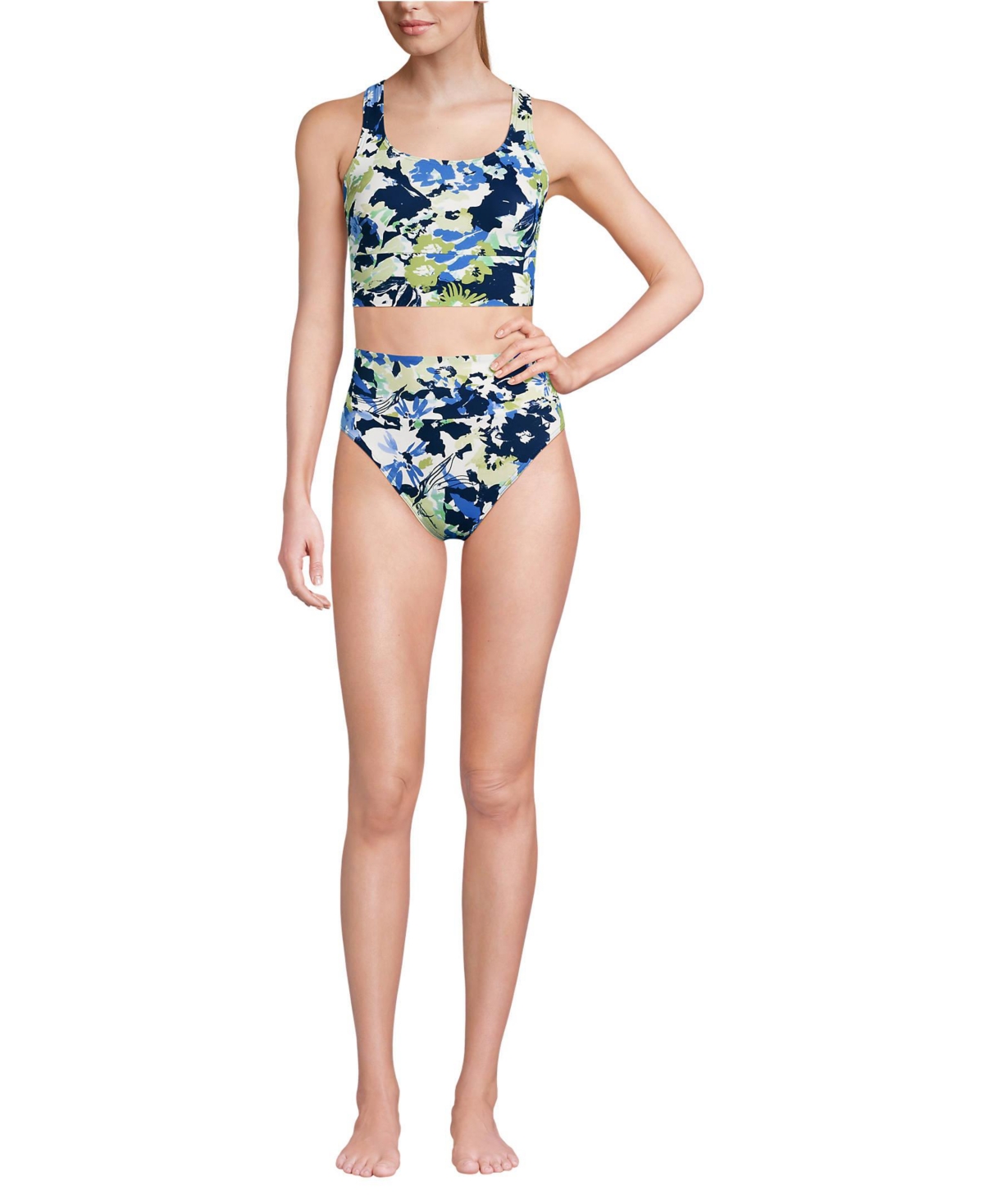 Click here for Lands End Womens Tugless Midkini Top and High Wais... prices