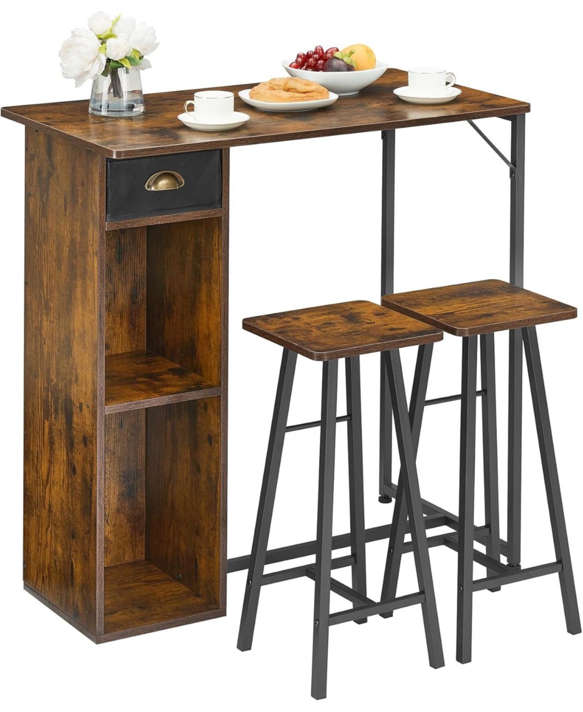 Click here for gaomon 3-Piece Small Bar Table Set for 2 with Stor... prices