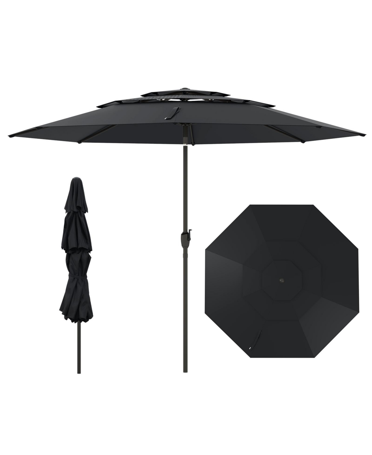 Click here for Sugift 10 ft 3-tier Vented Patio Umbrella with Pus... prices