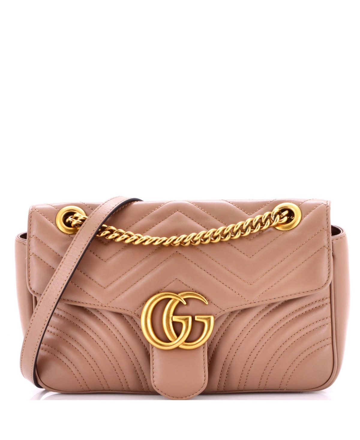 Click here for Pre-Owned Gucci Small Gg Marmont Flap Bag Matelass... prices