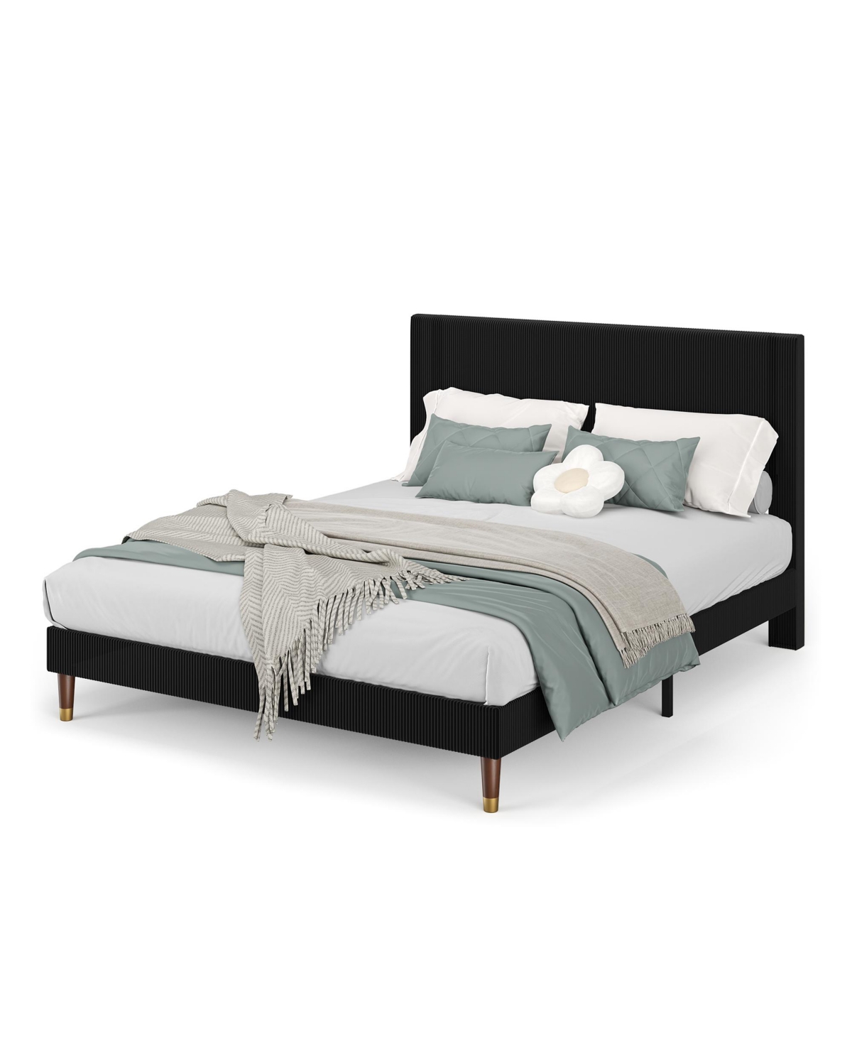 Click here for Homfan upholstered platform bed with headboard  mo... prices
