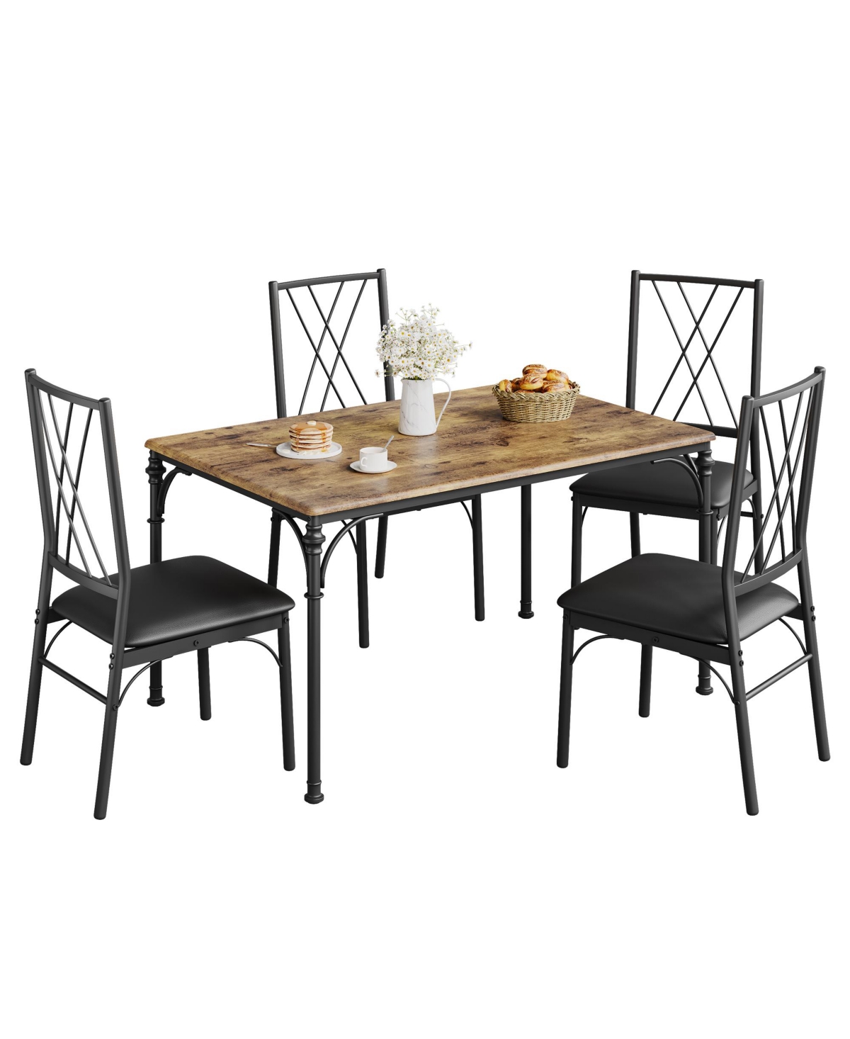 Click here for gaomon 5-Piece 4-Person Farmhouse Style Dining Tab... prices
