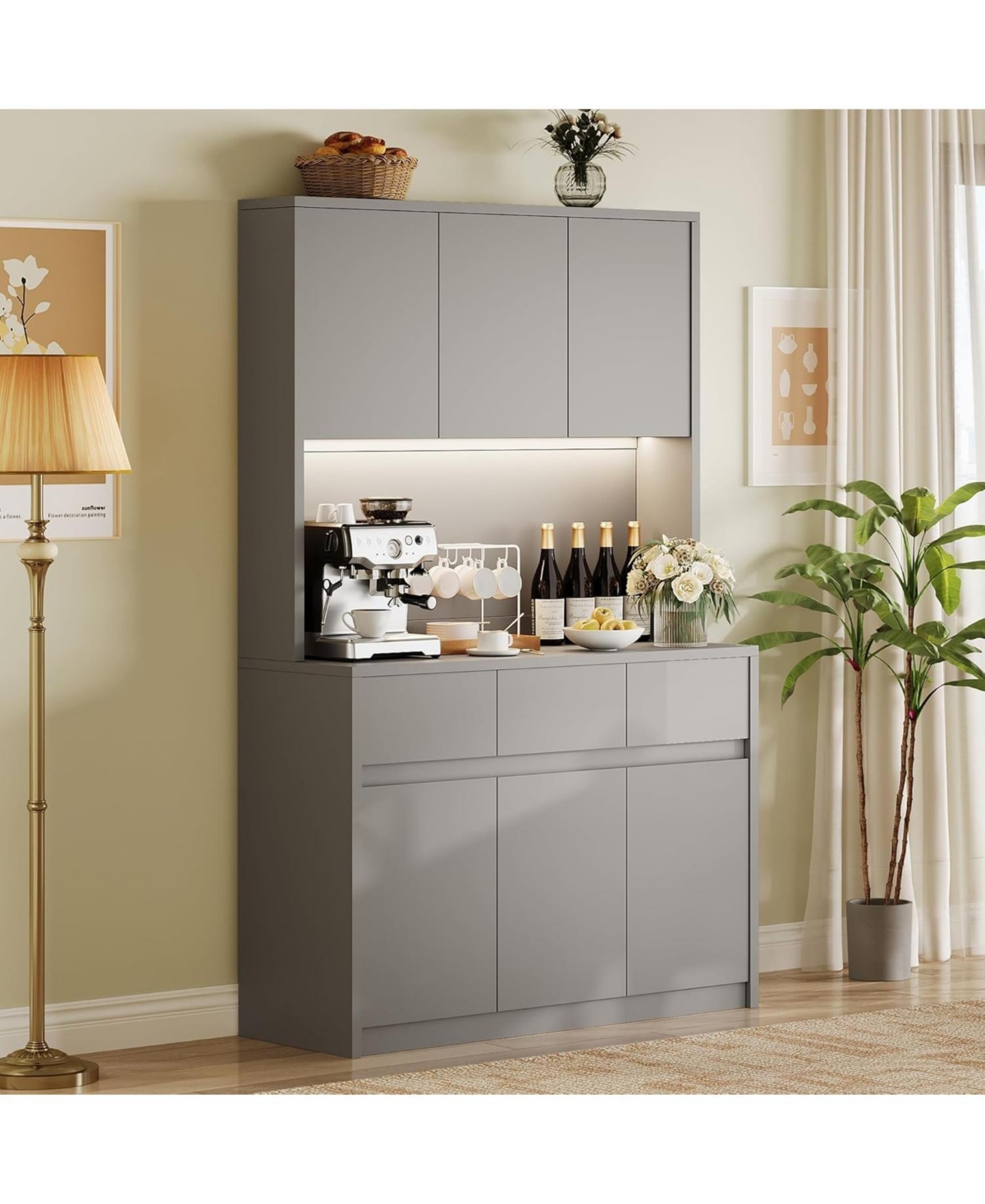 Click here for gaomon Kitchen Pantry Cabinet 71 in Tall Storage C... prices