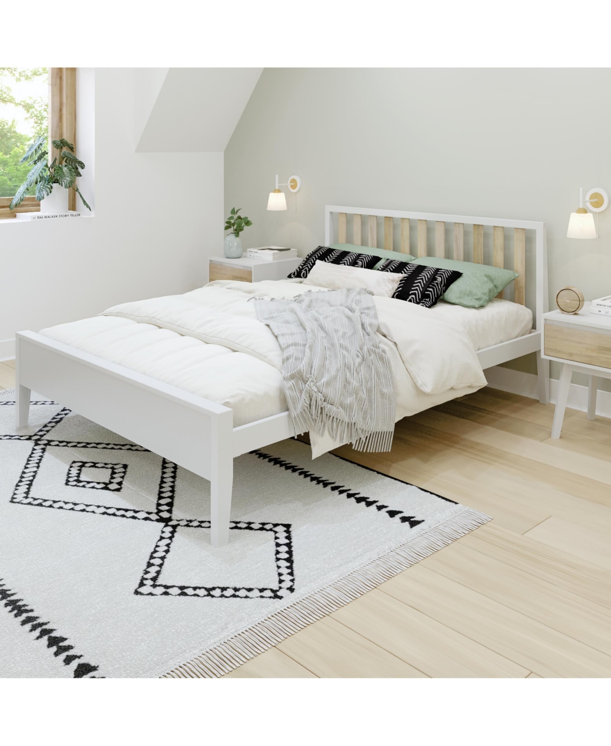 Click here for Max & Lily Scandinavian Solid Wood Queen Size Bed... prices