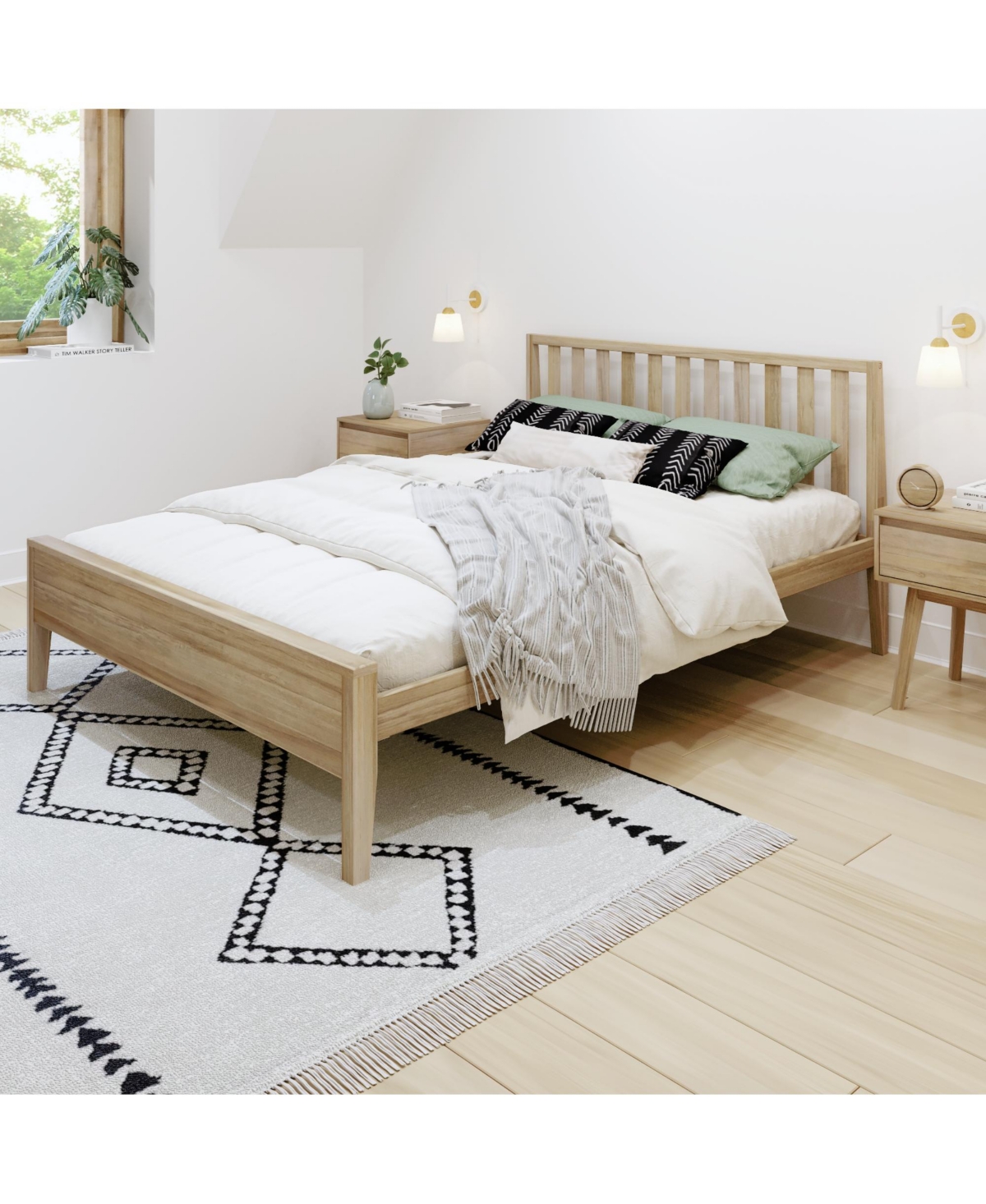 Click here for Max & Lily Scandinavian Solid Wood Queen Size Bed... prices